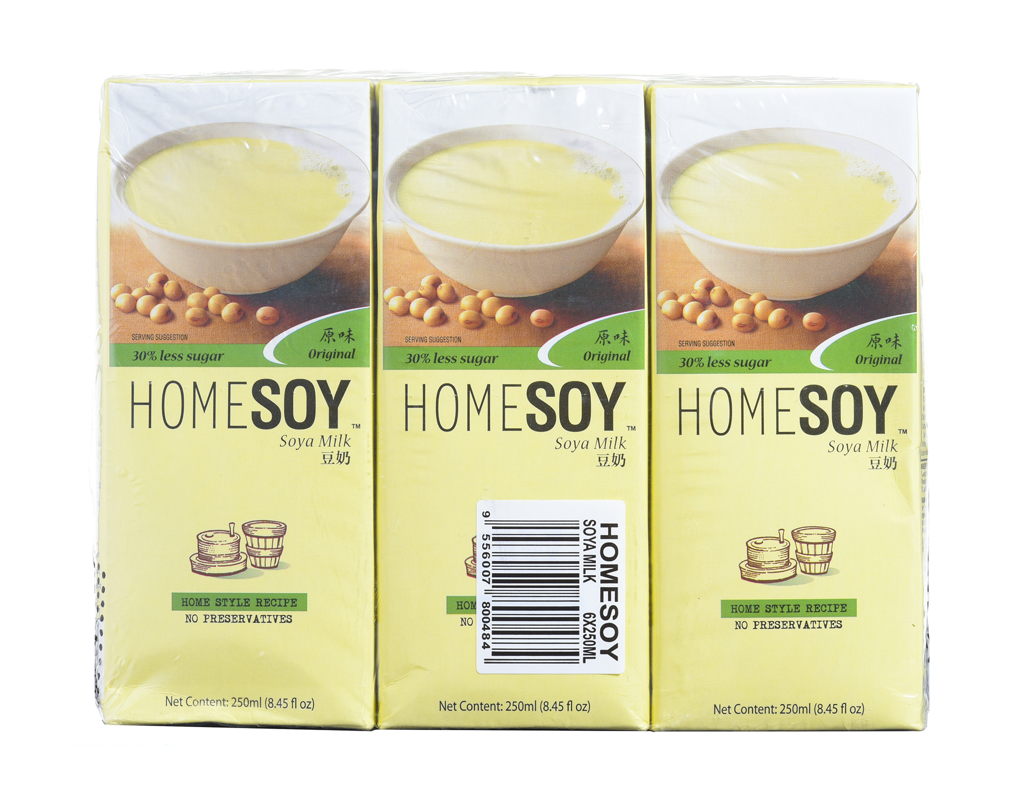 Homesoy Original Soya Milk, 6 x 250 ml - Rich Taste