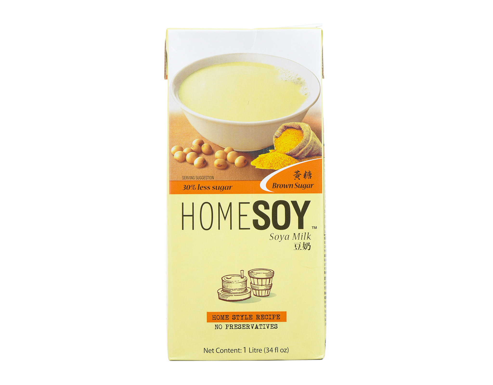 Homesoy Soya Milk Brown Sugar, 1L - 30% Less Sugar