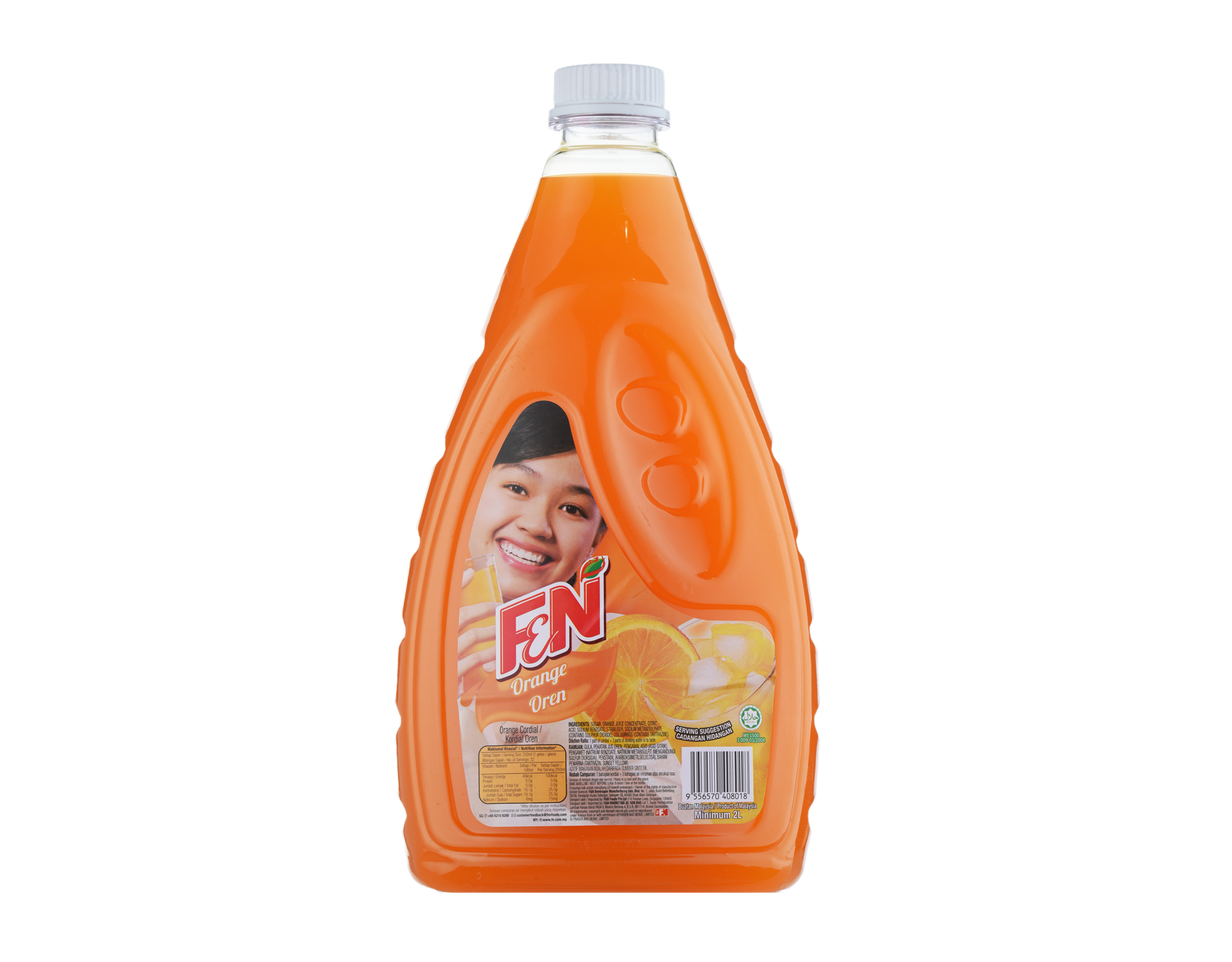 F&N Cordial Orange, 2 liter - Refreshing Orange Flavor