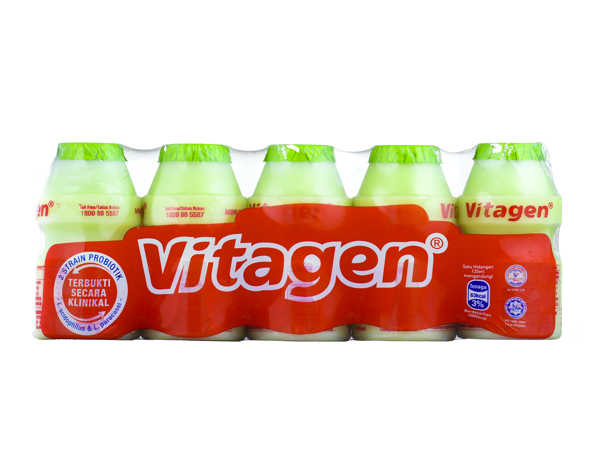 Vitagen Cultured Milk Apple, 5 x 125 ml - Probiotic Boost