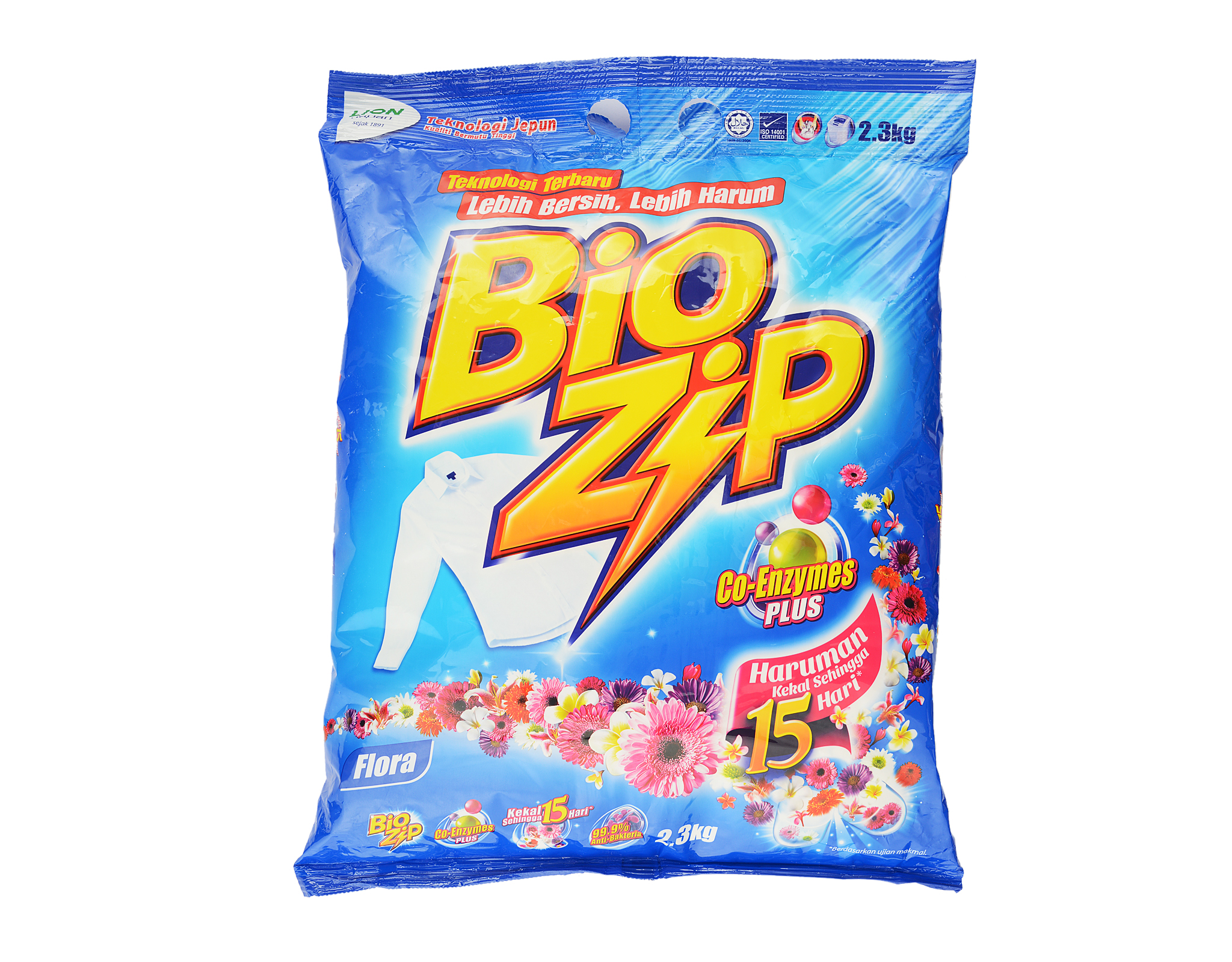Bio Zip Powder Detergent Floral, 2.3kg - Anti-Bacterial