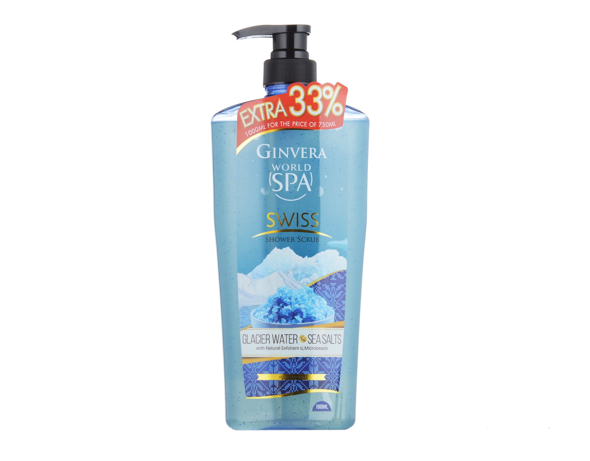 Ginvera World Spa Swiss Shower Scrub Glacier Water & Sea Salt | myaeon2go