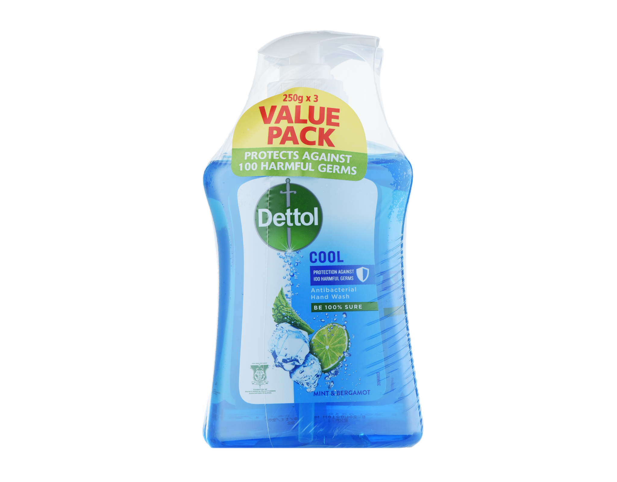 Dettol Antibacterial Handwash Cool 3x250ml - Germ Protection
