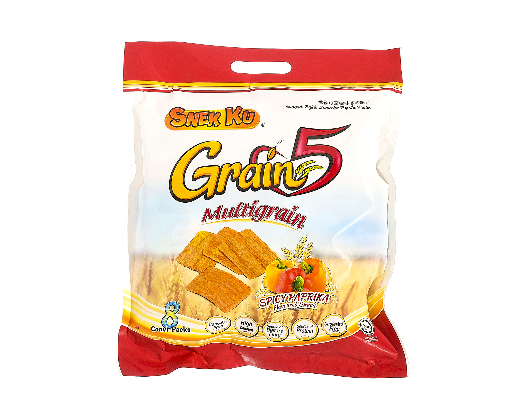 Snek Ku Grain 5 Multigrain Cracker Spicy Paprika | myaeon2go