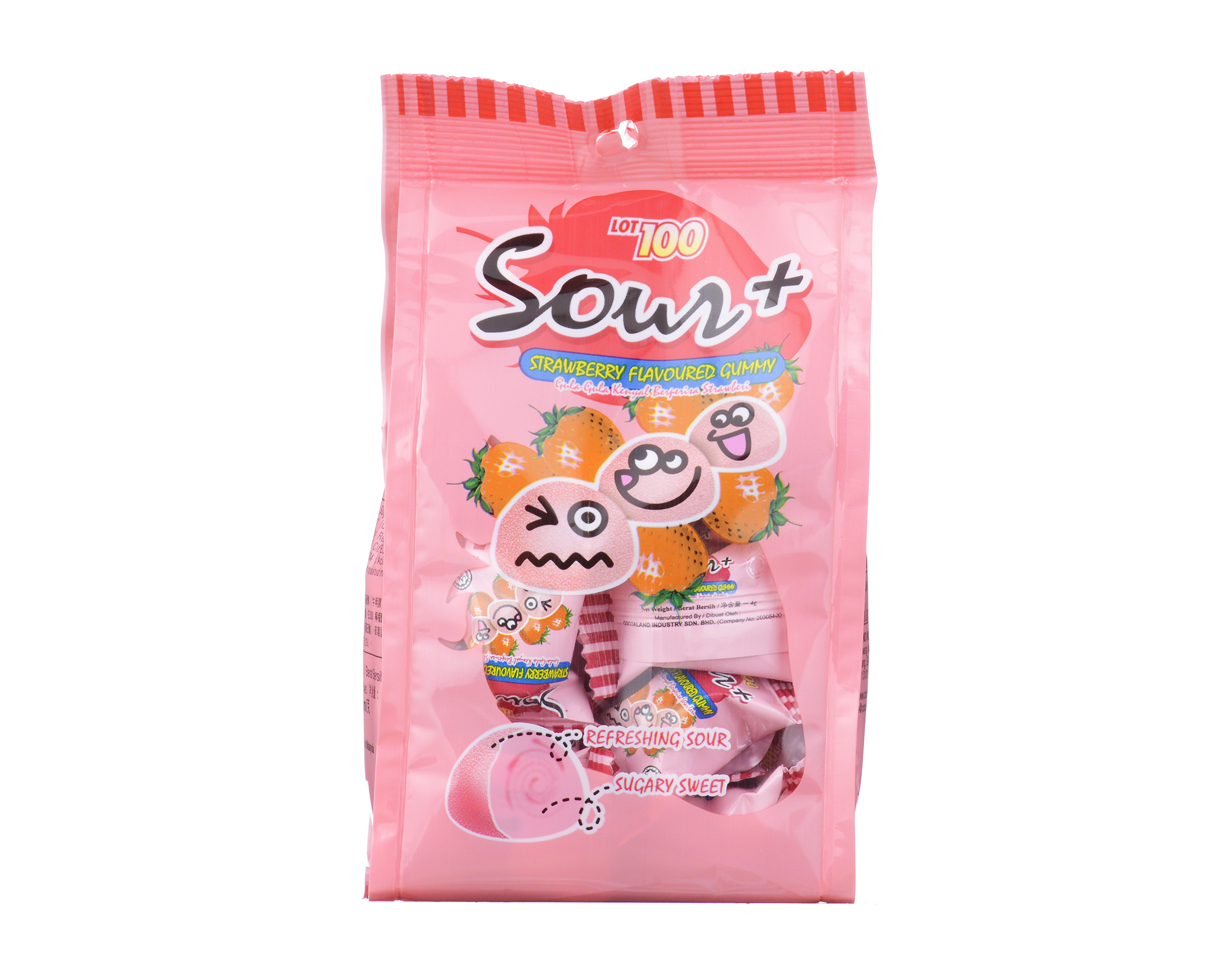 Lot 100 Sour Plus Strawberry Gummy Candy | myaeon2go