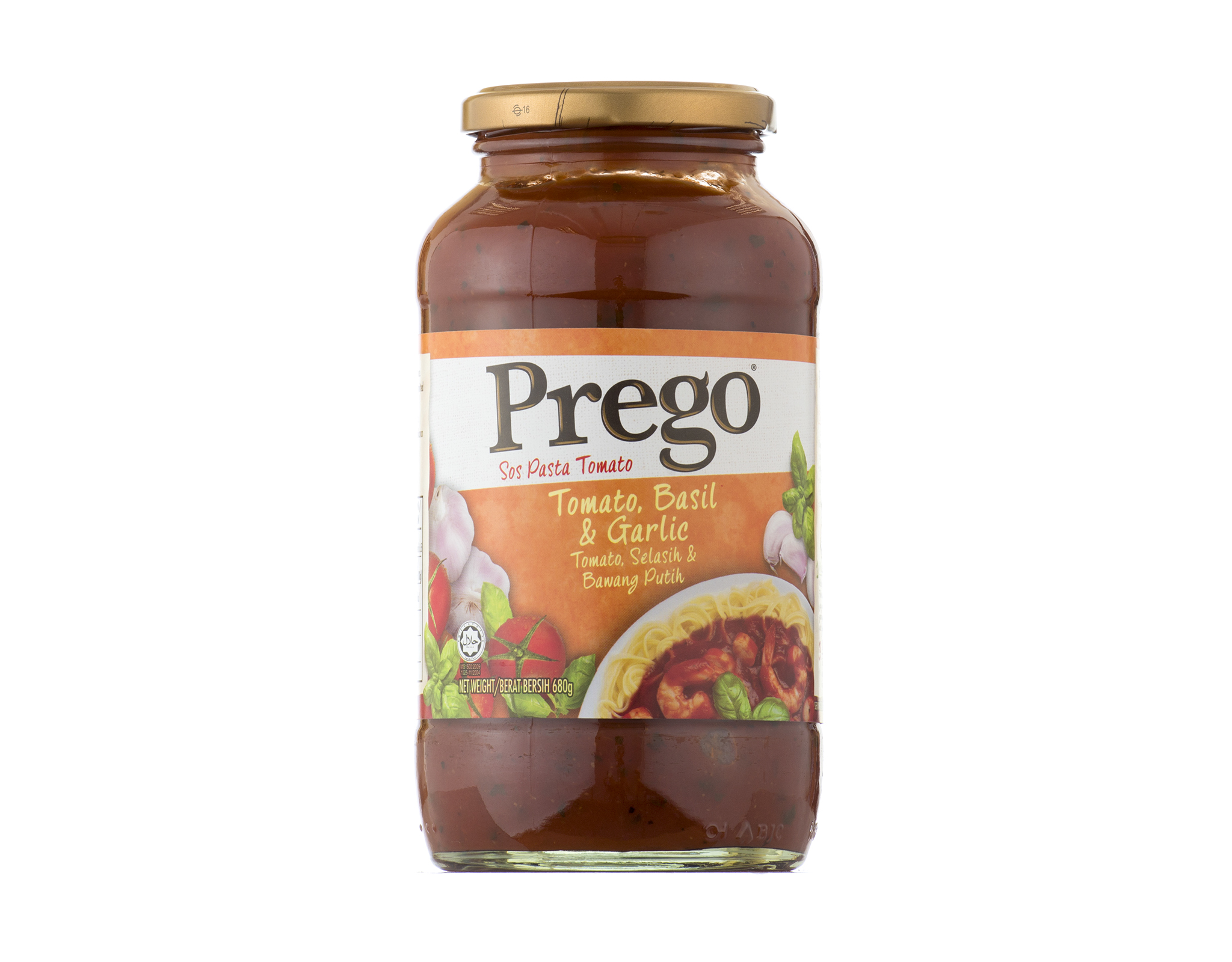 Prego Tomato, Basil & Garlic Sauce, 680g - Rich Flavor