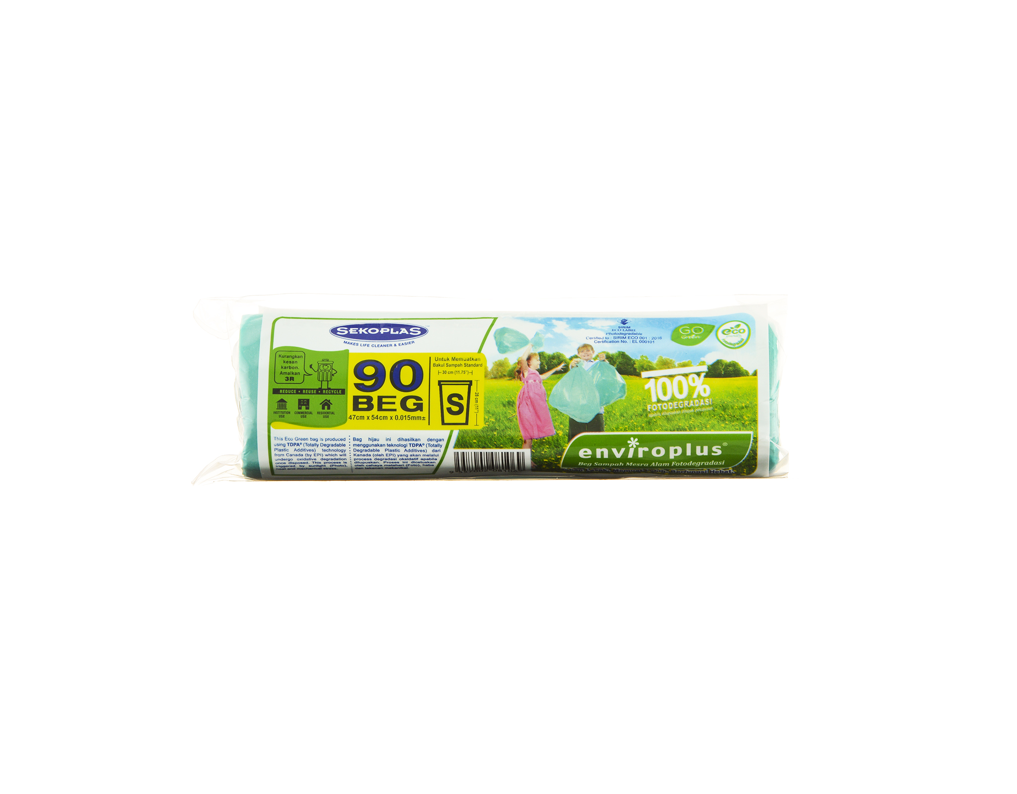 Sekoplas Enviroplus Biodegradable Garbage Bag Roll Small Siz