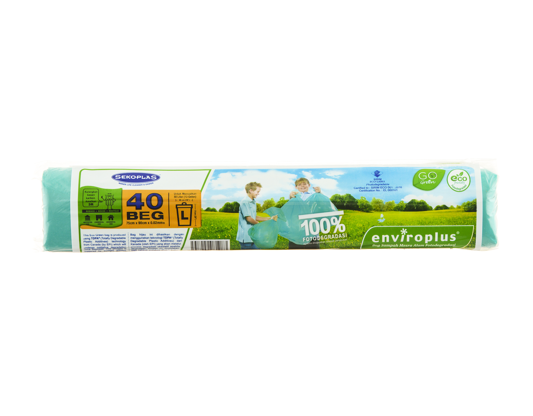 Sekoplas Enviroplus Biodegradable Garbage Bag Roll Large Siz