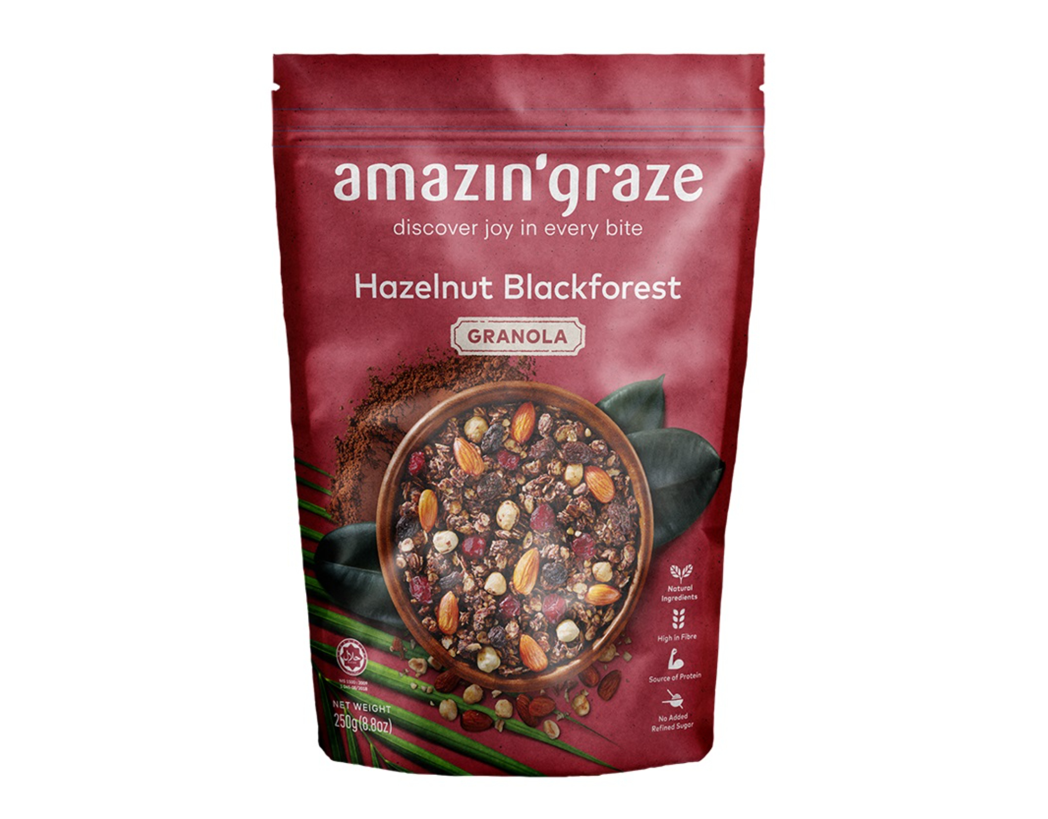 Amazin' Graze Hazelnut Blackforest Granola, 250g - fibrous