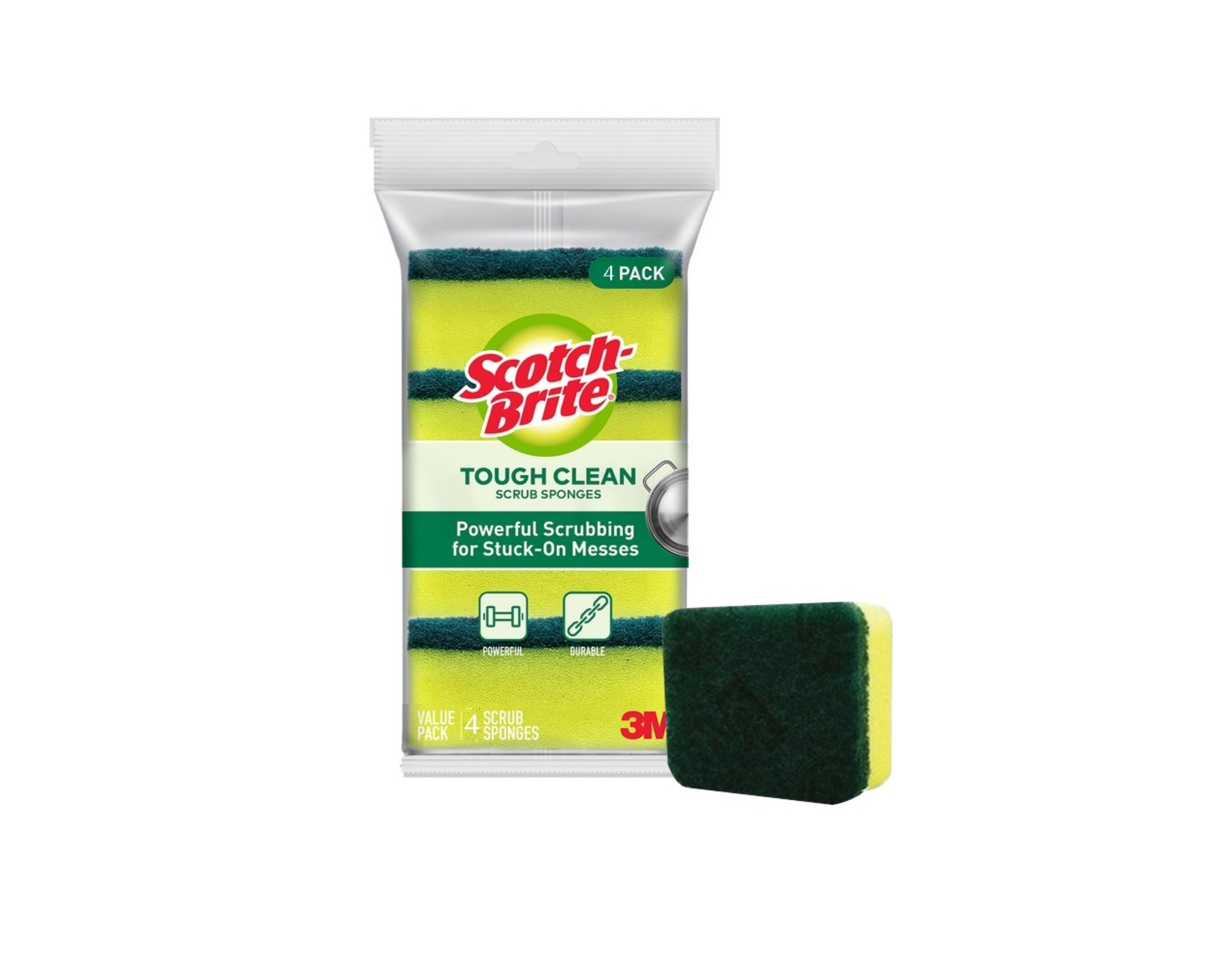 Scotch Brite Tough Clean Sponges 4pcs - 3X Faster Clean