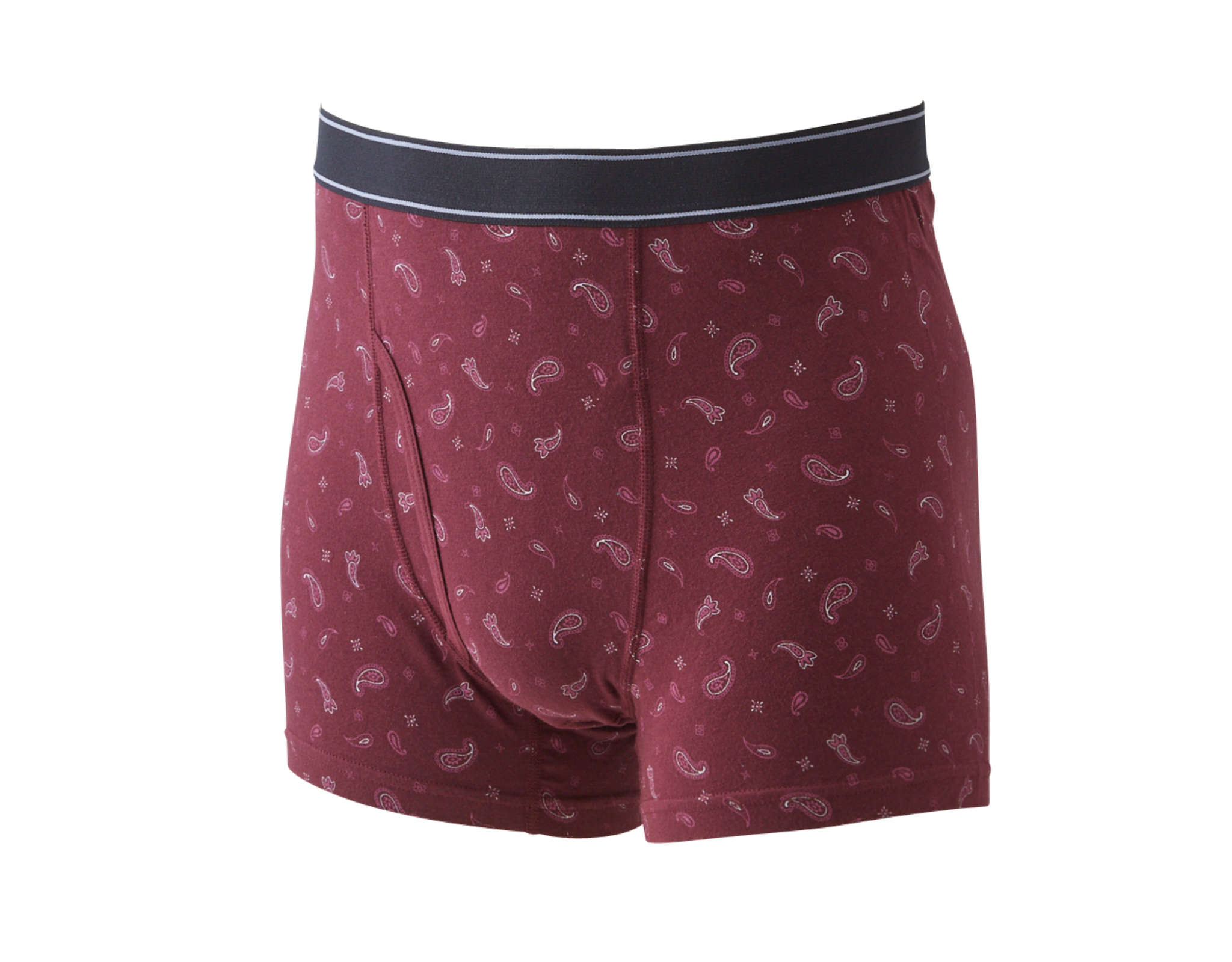 Inner Casual Men High Rise Boxer Paisley Dark Red | myaeon2go