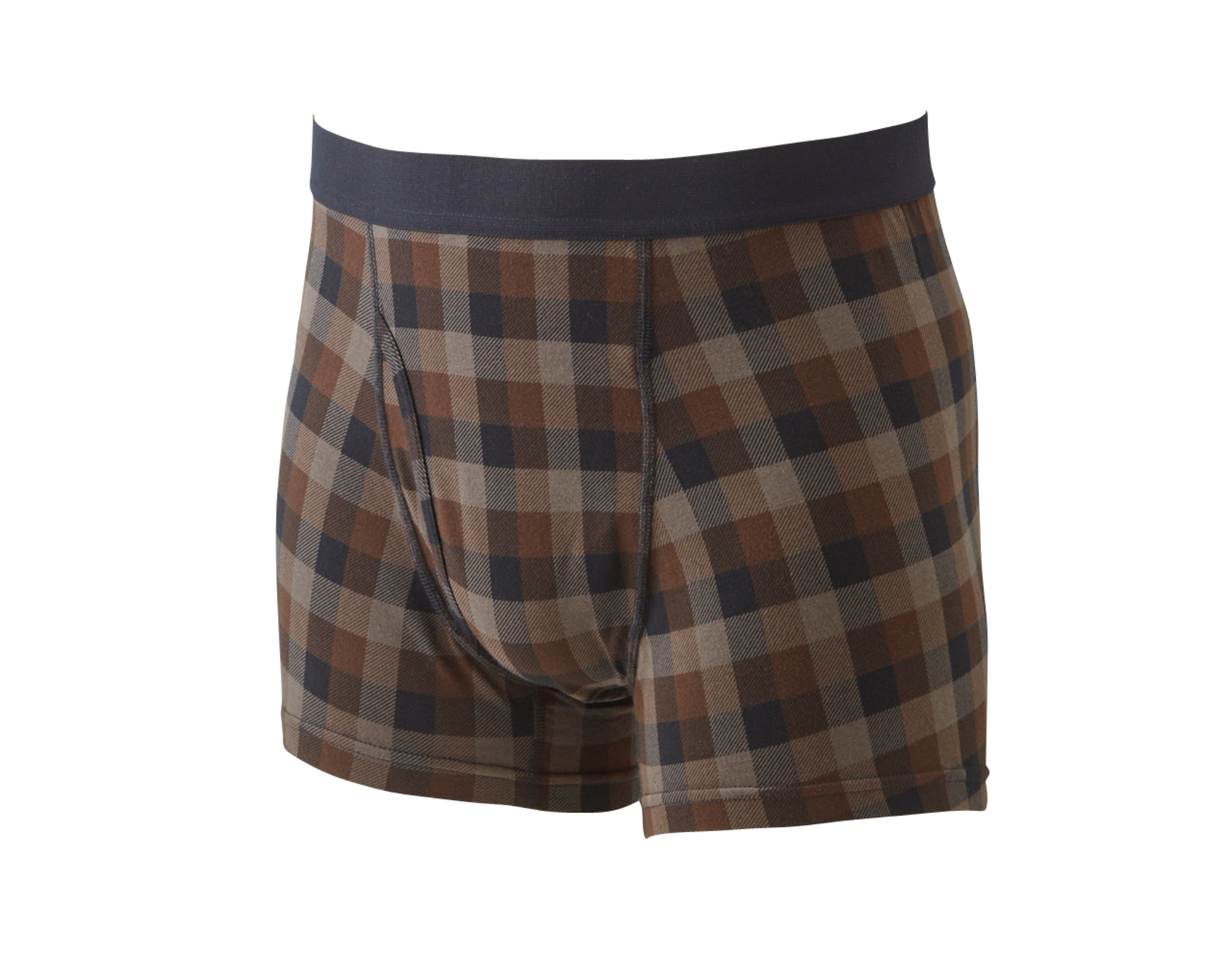 Inner Casual Men Regular Boxer Checkered Brown | myaeon2go