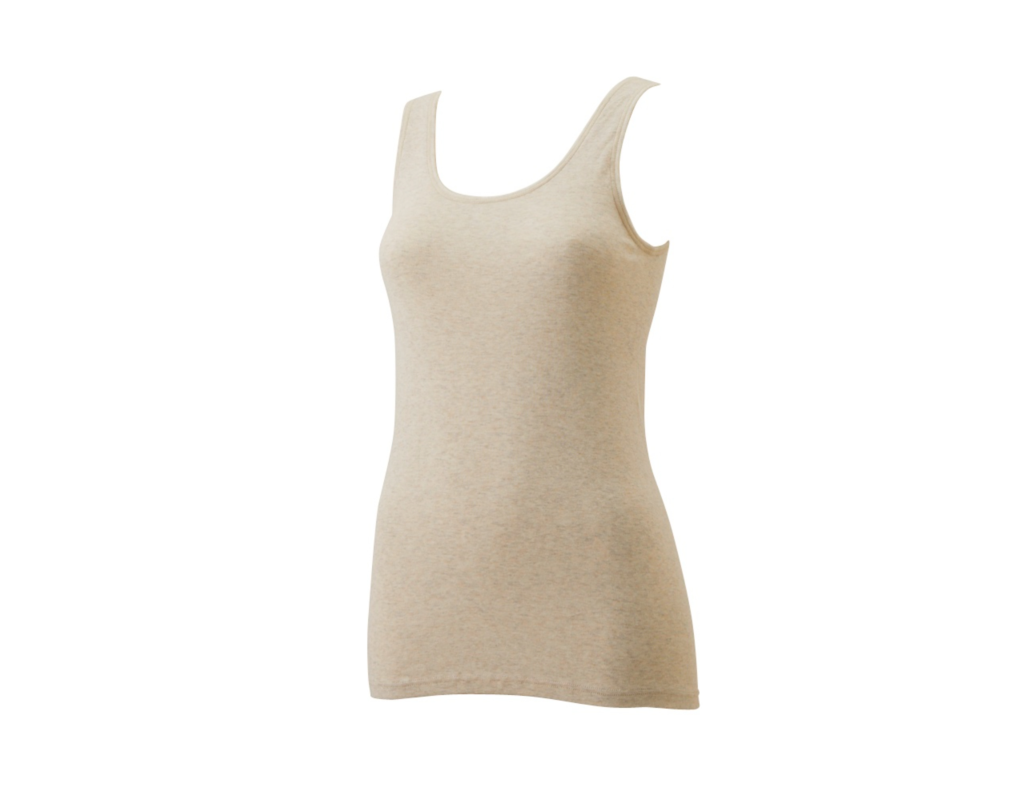Inner Casual Ladies Organic Cotton Tank Top Melange Beige | myaeon2go