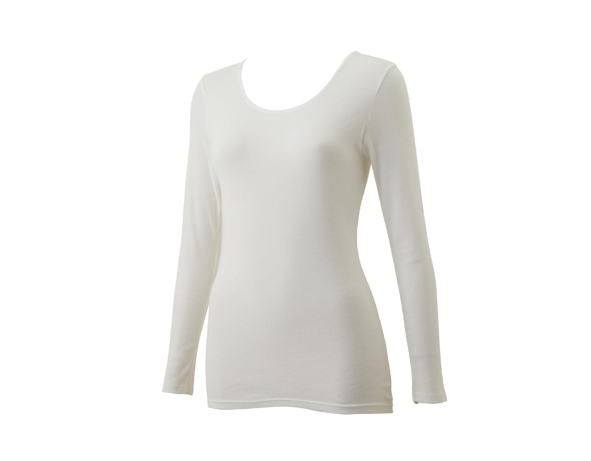 Inner Casual Ladies Organic Cotton Long Sleeve Off White | myaeon2go