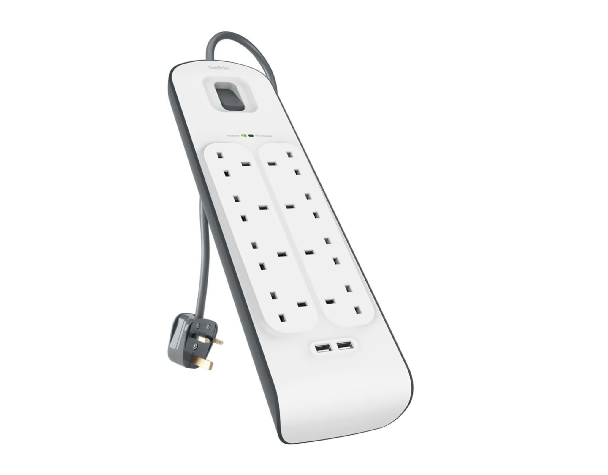 Belkin 8 Way Surge With 2 USB Fast Charge (BSV804SA2M) | myaeon2go