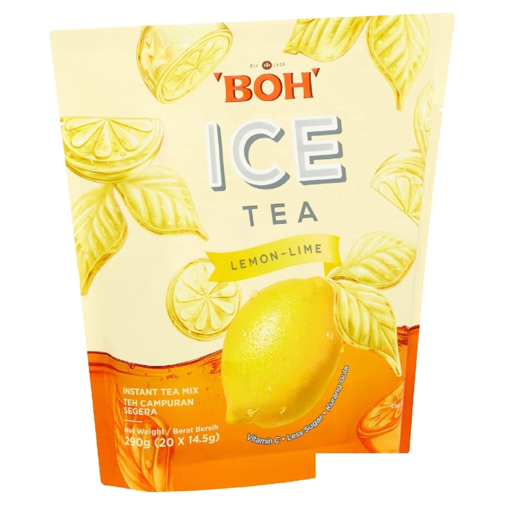 Boh Lemon Lime Ice Tea, 20 x 14.5 g - Refreshing Flavor