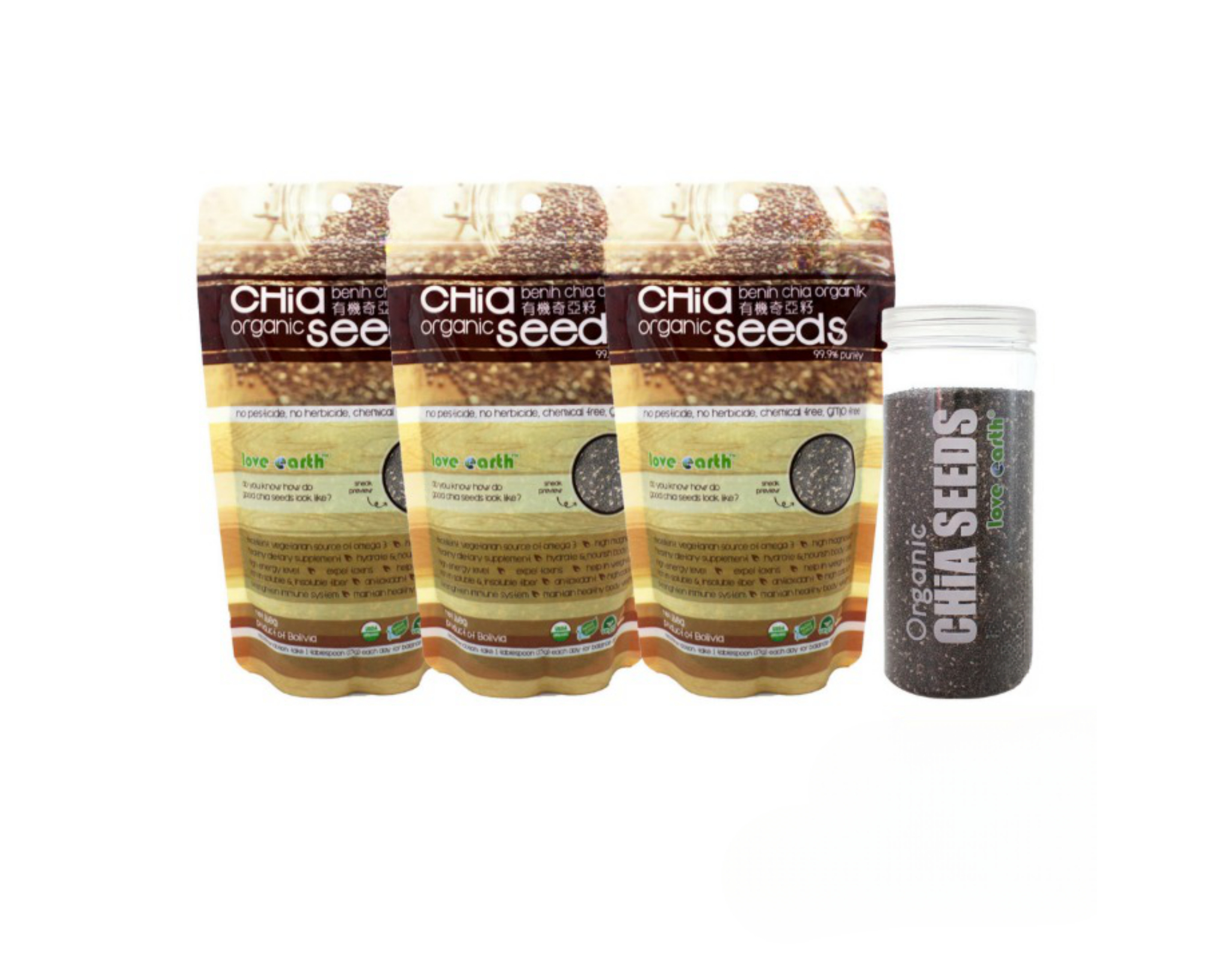 Love Earth Chia Seed 3 In 1 Free of Charge Pocket Chia | myaeon2go