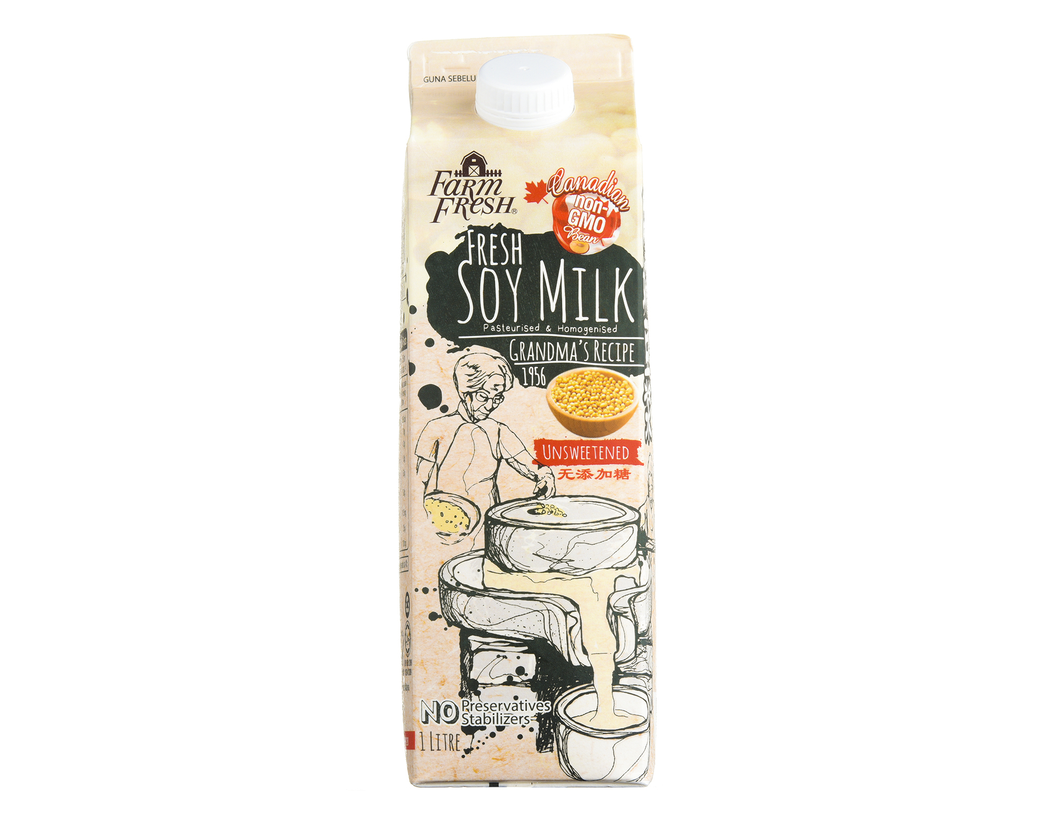 Farm Fresh Soy Milk Unsweetened, 1 liter - Non-GMO