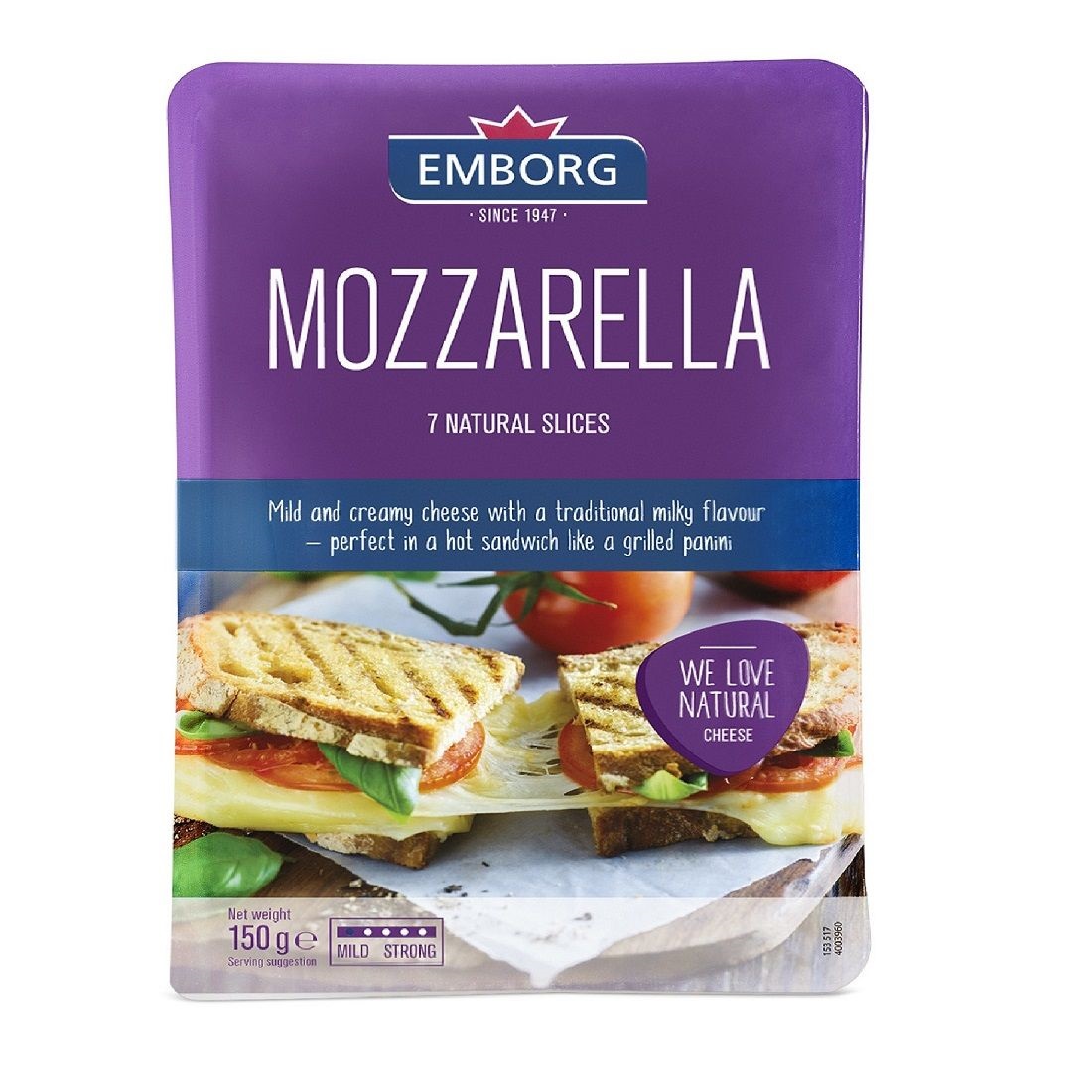 Emborg Natural Sliced Cheese Mozzarella | myaeon2go