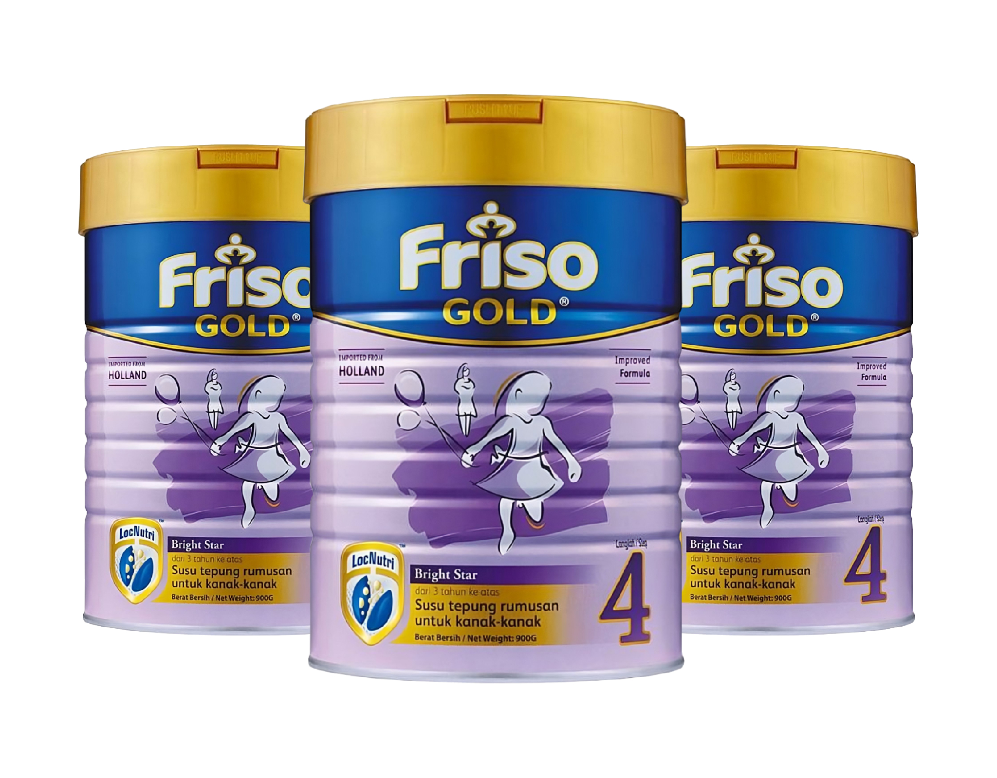Friso Gold Step 4, 3 x 900 g - Gut Protection