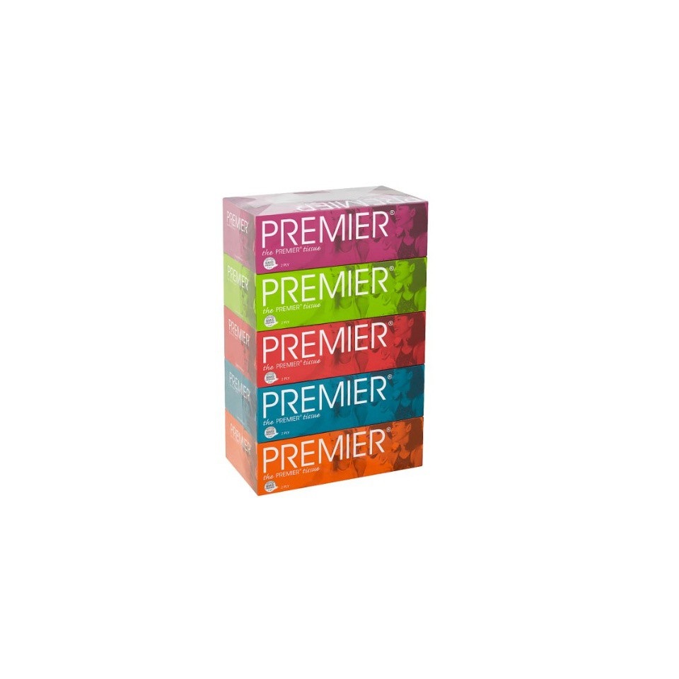 Premier Facial Tissue, 5 x 90 pcs - Soft & Strong