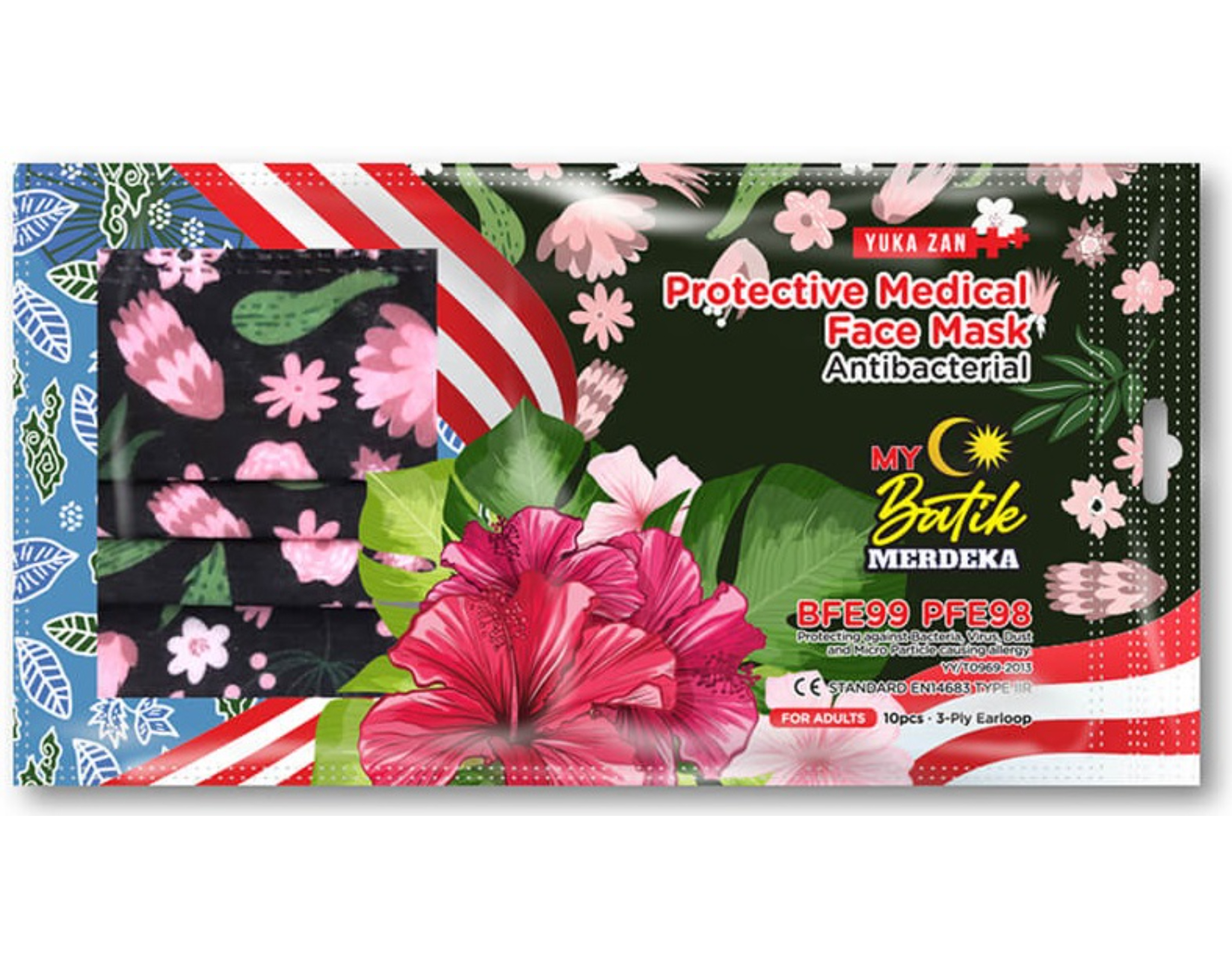 Yukazan Protect Medical Face Mask (Batik Merdeka) | myaeon2go