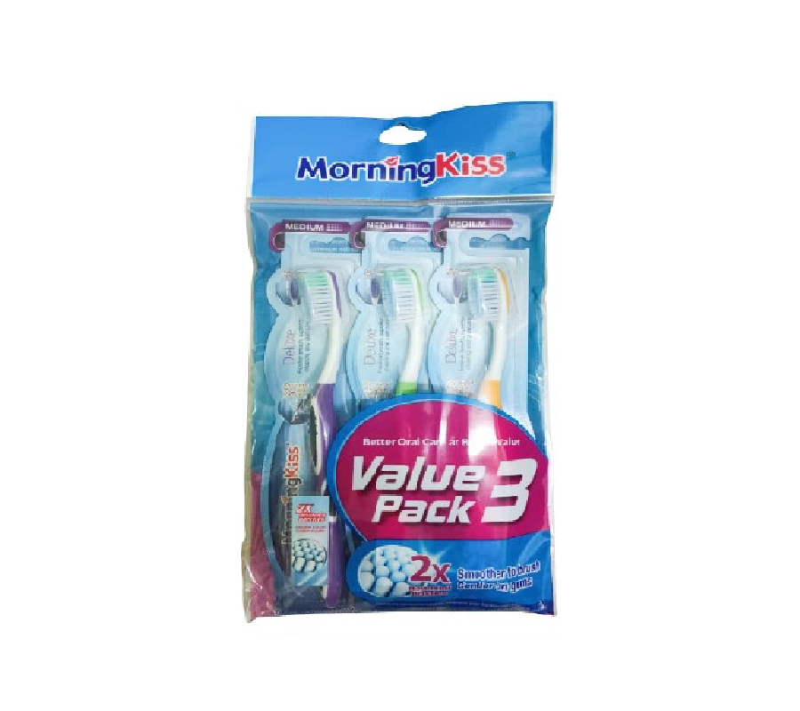 MorningKiss Toothbrush Deluxe 2X Rounded Bristles Value Pack (M ...