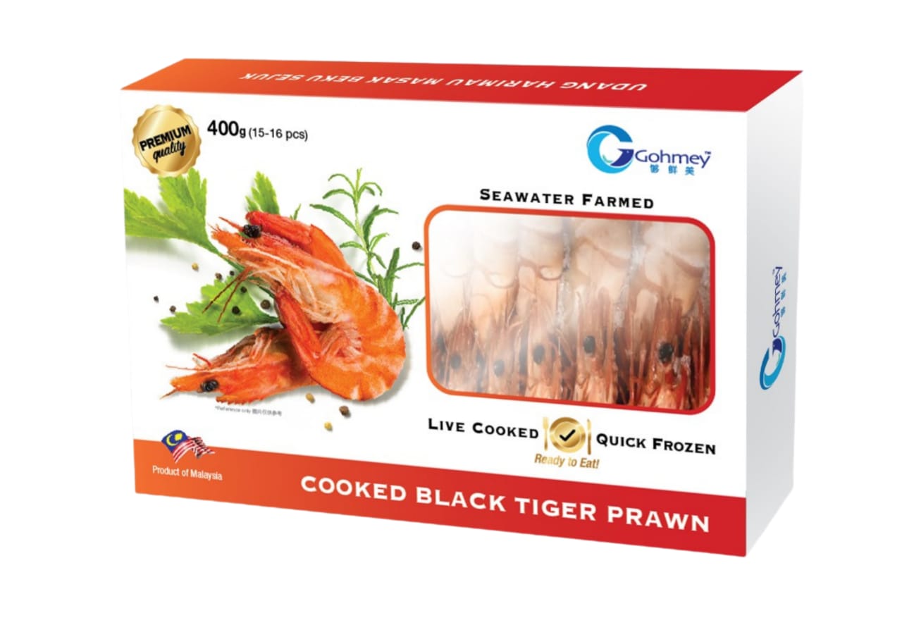 Gohmey Frozen Cooked Tiger Prawn 400g - Premium