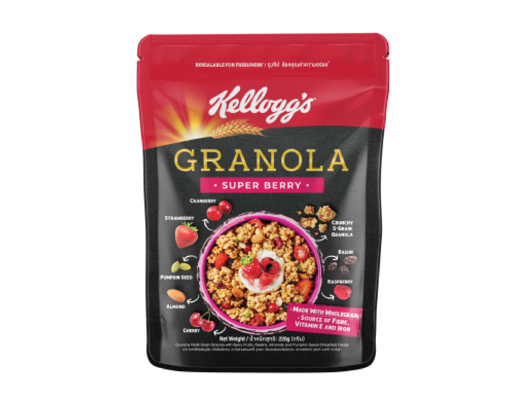 Kellogg's Super Berry Granola, 220 g - Nutty & Fruity