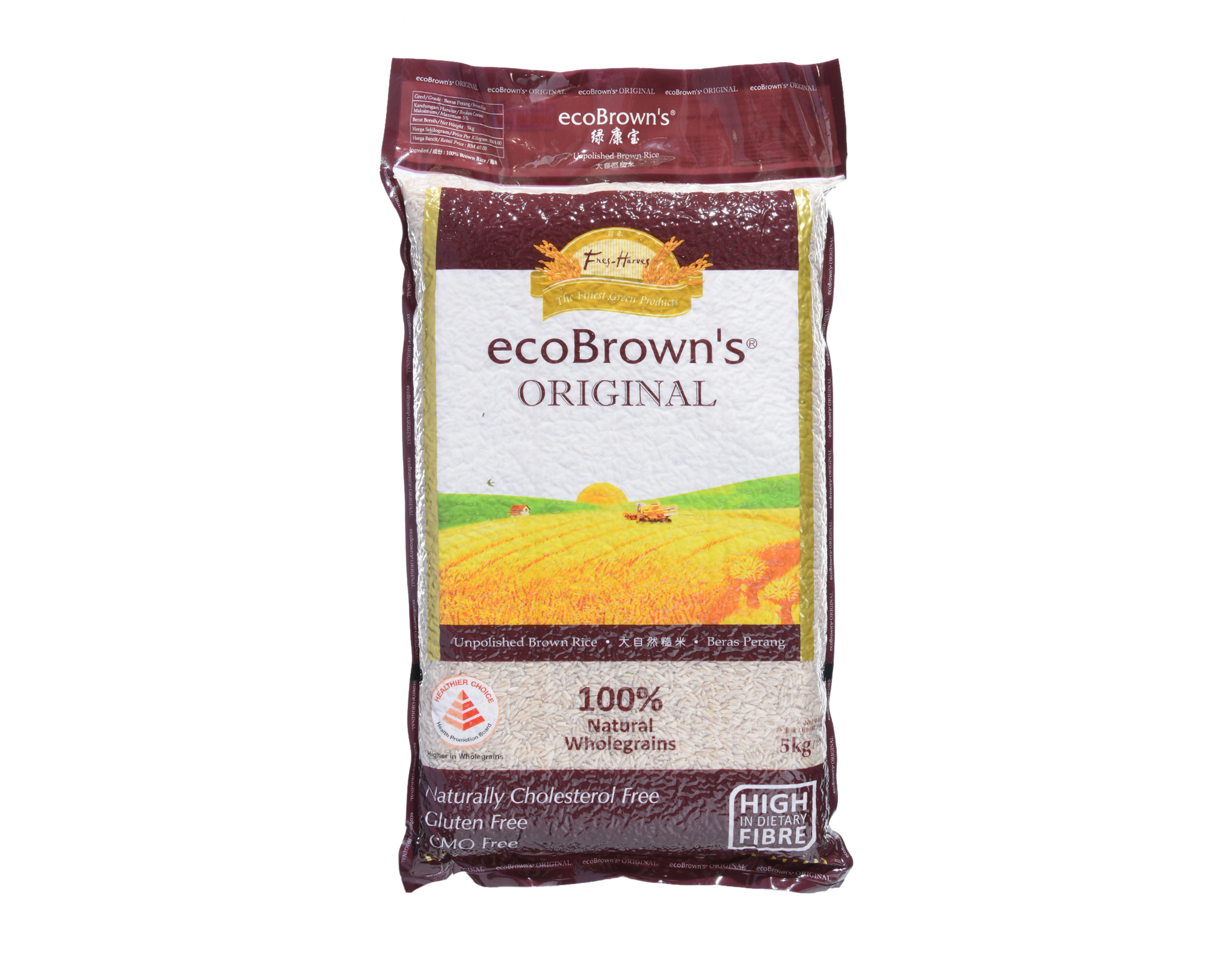 Ecobrown's Brown Rice Original, 5 kg - 100% Wholegrain