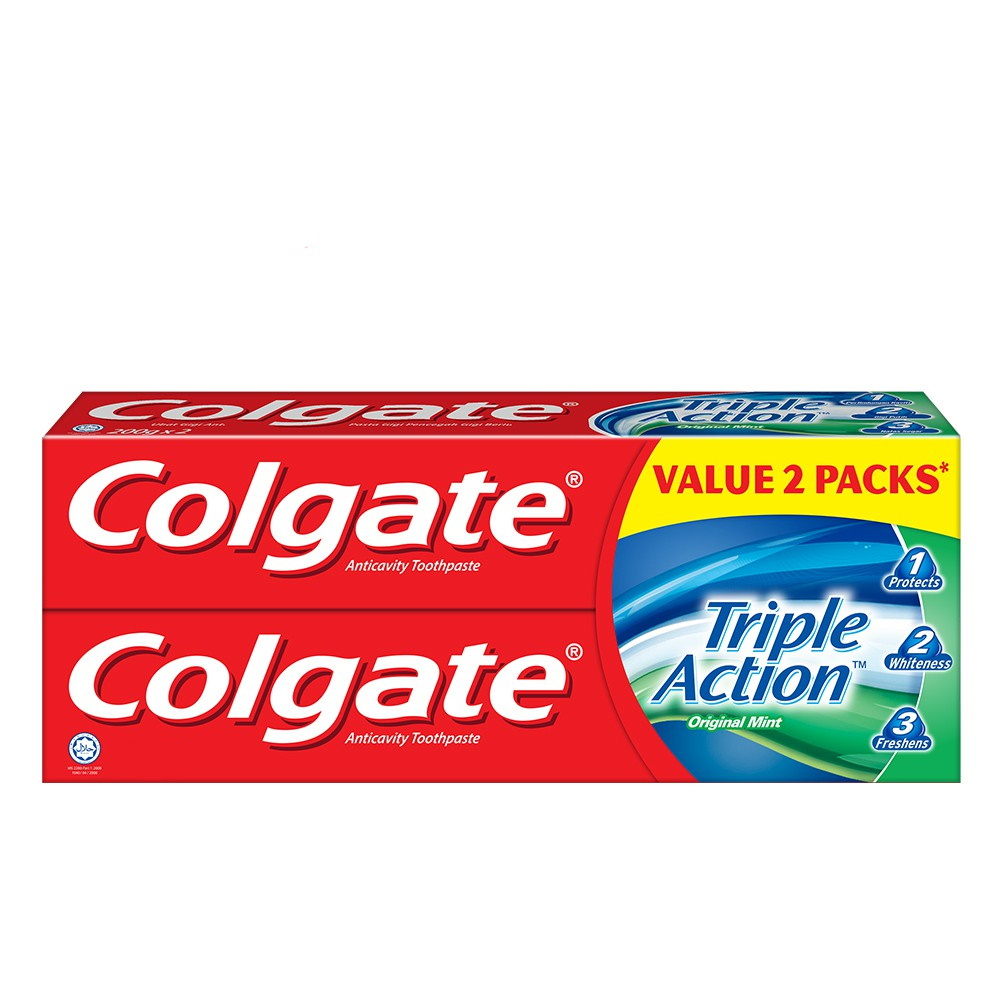 Colgate Triple Action Toothpaste 2x175g - Cavity Protection