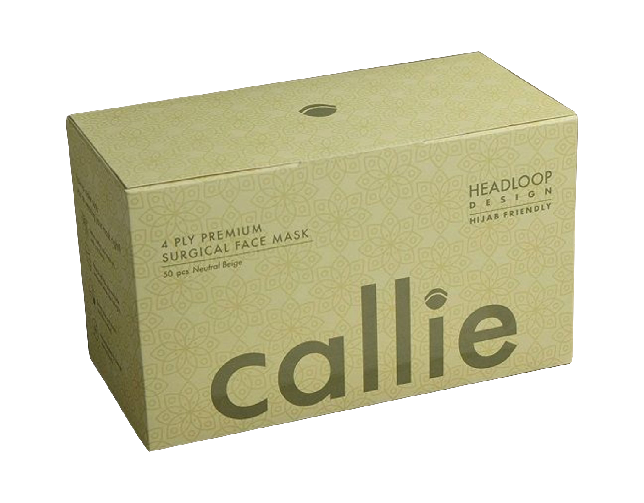 Callie 4 Ply Surgical Mask Hijab (Beige) | myaeon2go
