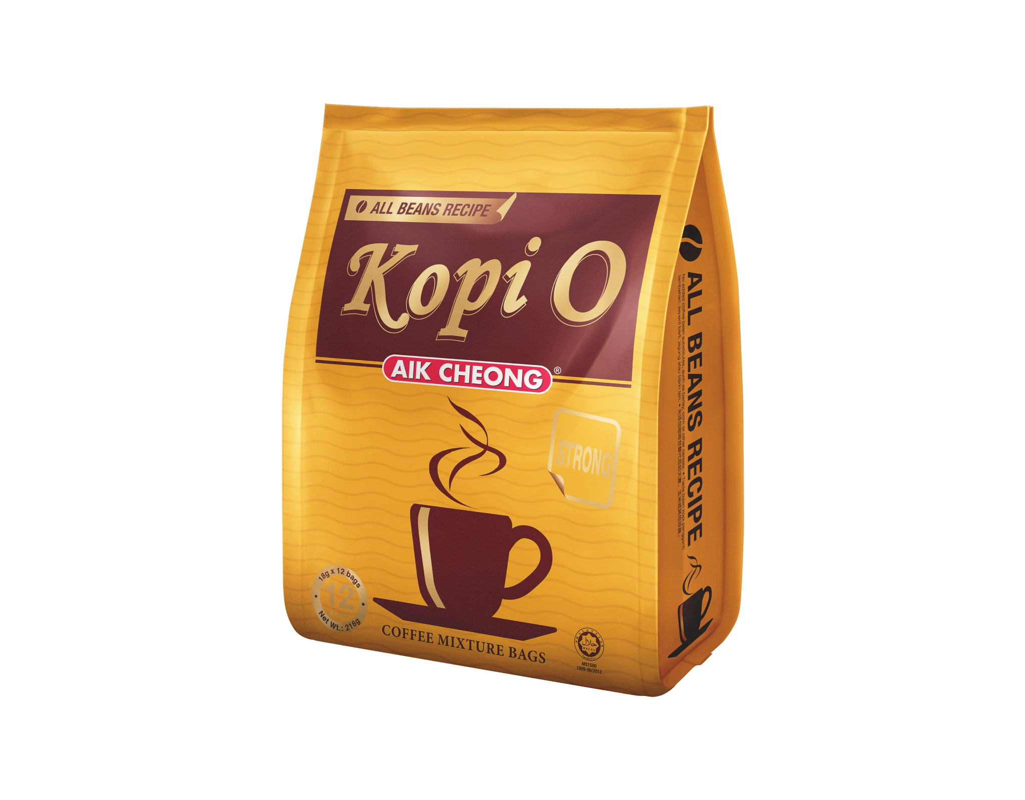 Aik Cheong Kopi O Bag Strong, 12x18g - Rich Flavor