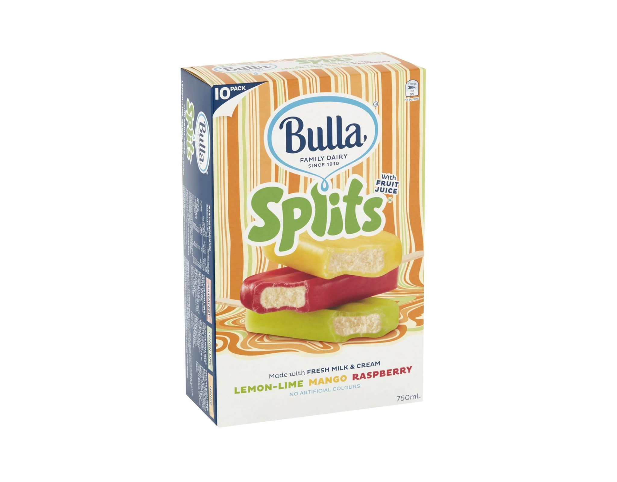 Bulla Splits Lemon-Lime Mango Raspberry Variety Pack (10 sticks ...