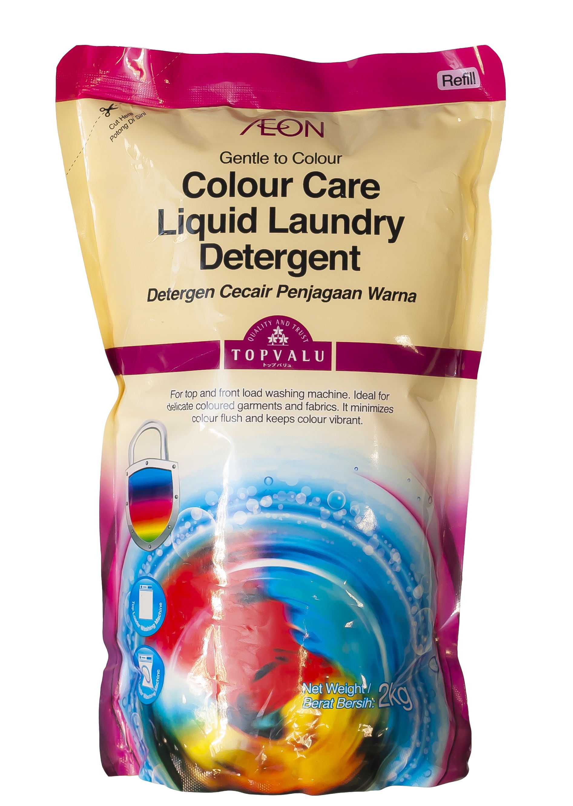 TOPVALU Liquid Laundry Detergent Colour Care Refill Pack | myaeon2go
