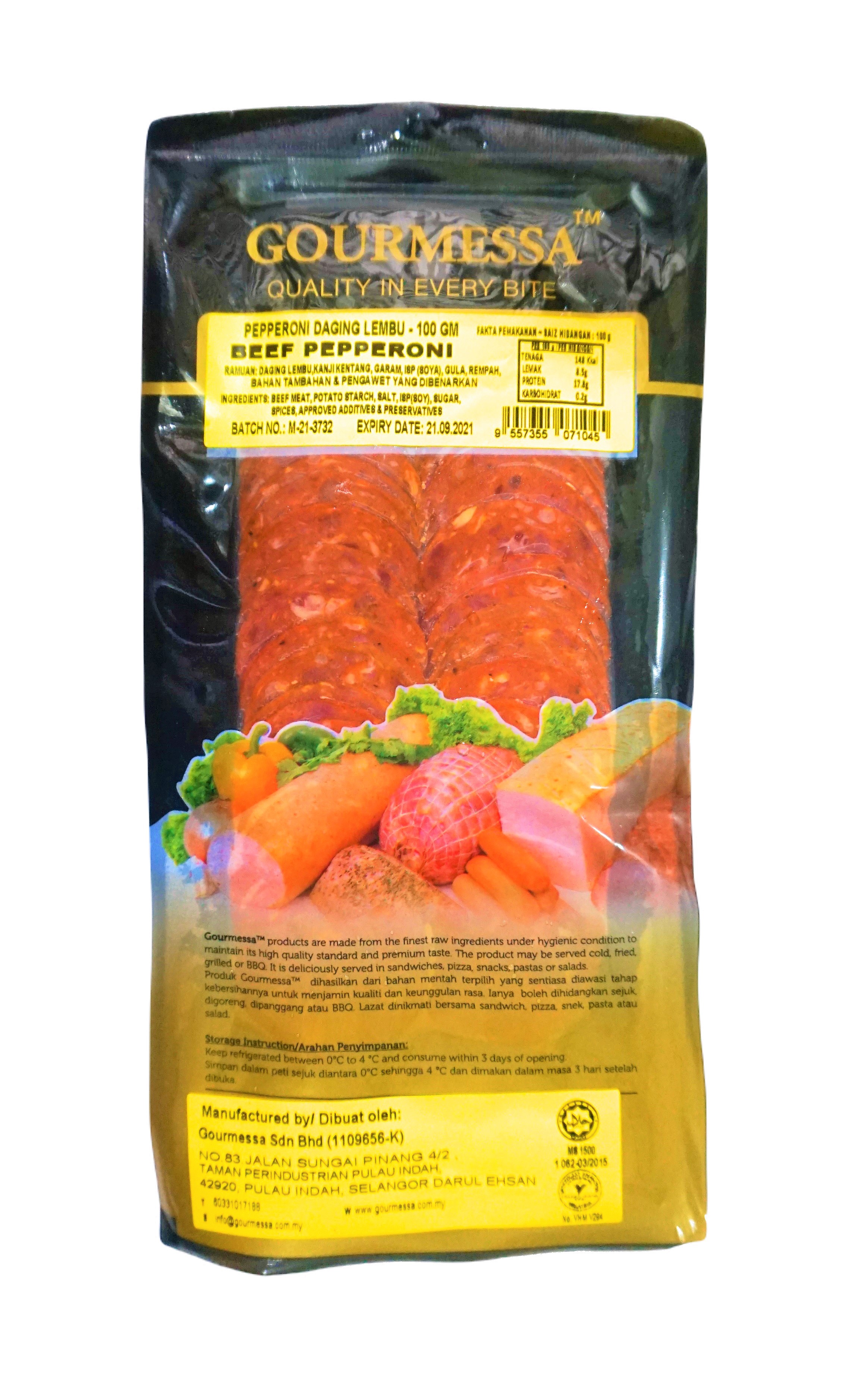 Gourmessa Malaysia Beef Pepperoni, 100g - Premium Quality