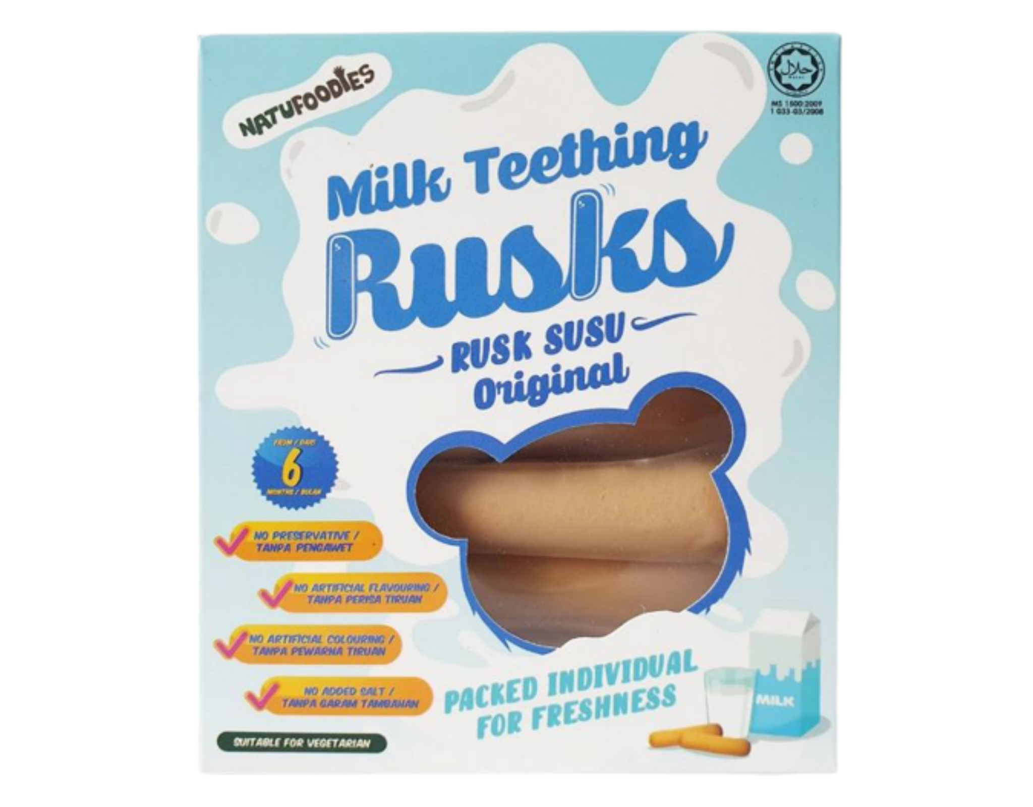 Natufoodies Milk Teething Rusk Original | myaeon2go