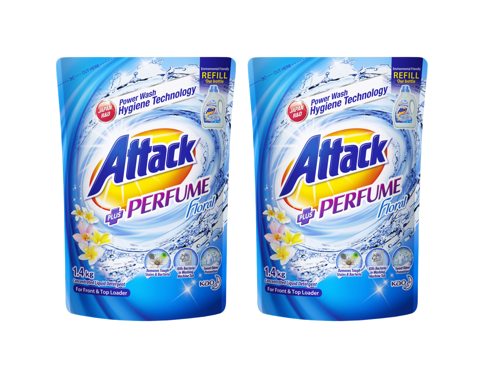 Attack Liquid Detergent-Floral Perfume Refill (Twin Pack) | myaeon2go