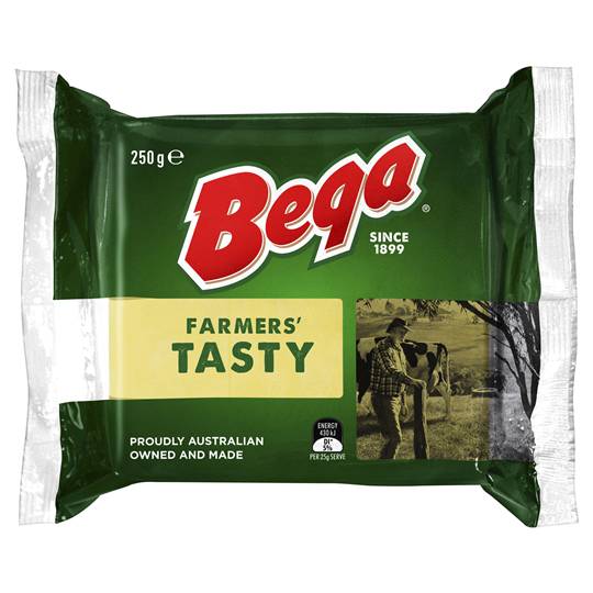 Bega Farmers' Tasty Cheddar, 250g - Smooth Texture
