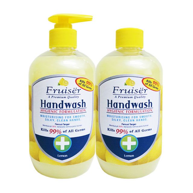 Fruiser Hand Wash Lemon 2x500ml - Antibacterial Clean