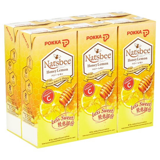 Pokka Natsbee Honey Lemon, 6 x 250 ml - Real Honey & Lemon