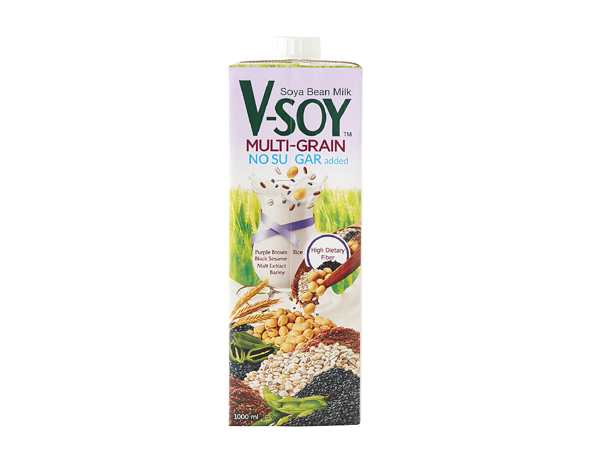 V-Soy Multi Grain No Sugar, 1L - High Dietary Fiber