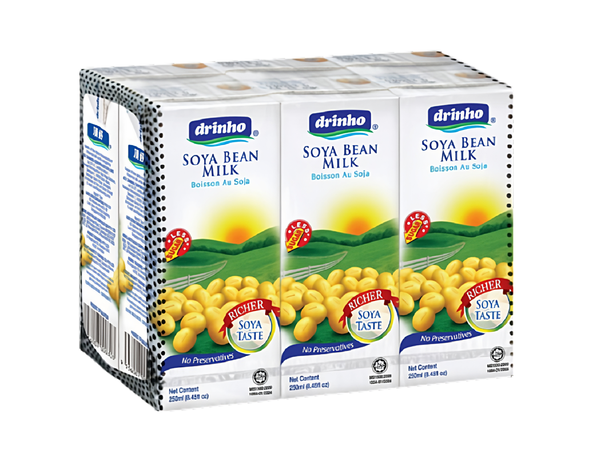 Drinho Soya Bean Milk, 6 x 250 ml - Richer Soy Taste