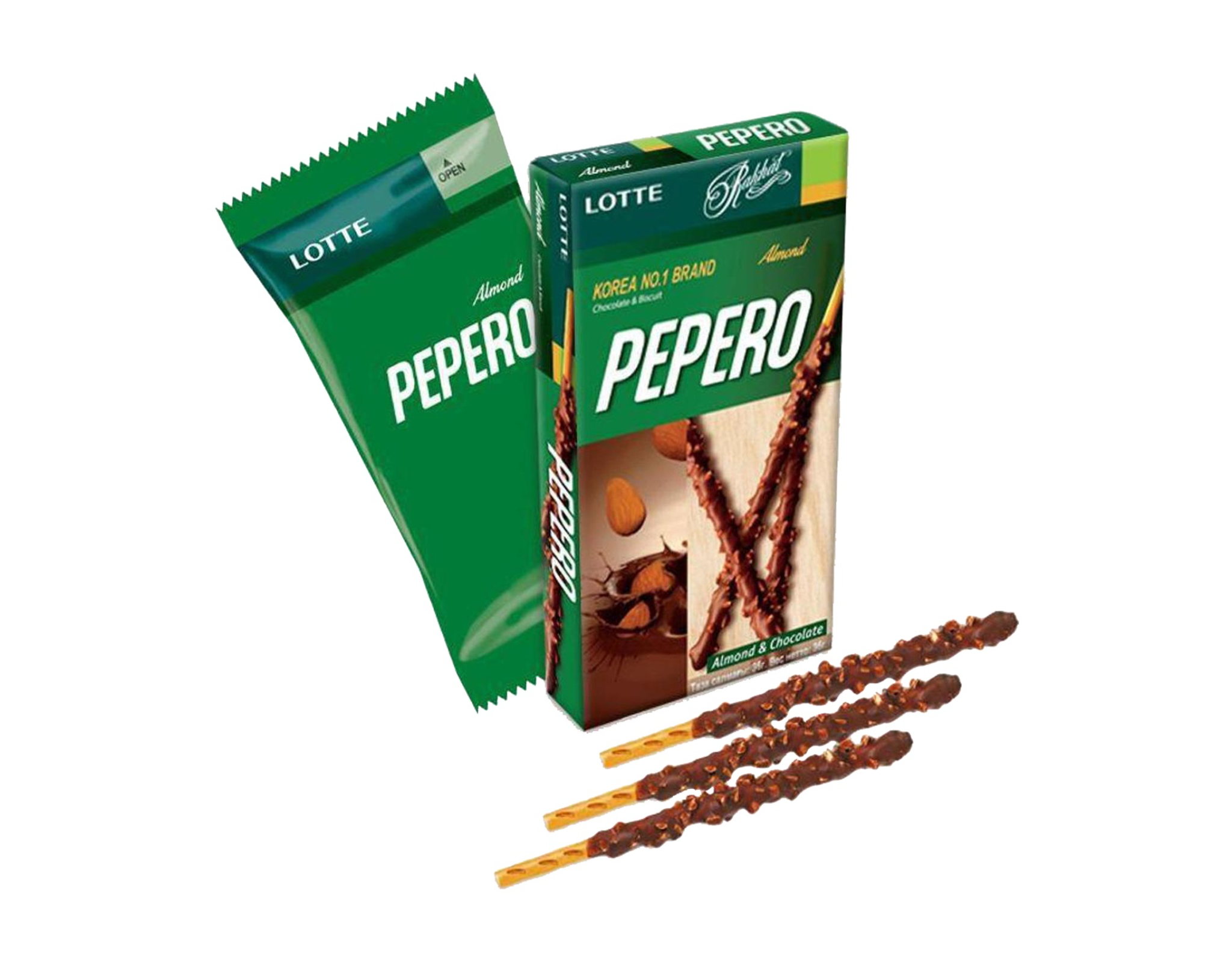 Lotte Pepero Almond Chocolate, 32 g - Delicious Snack