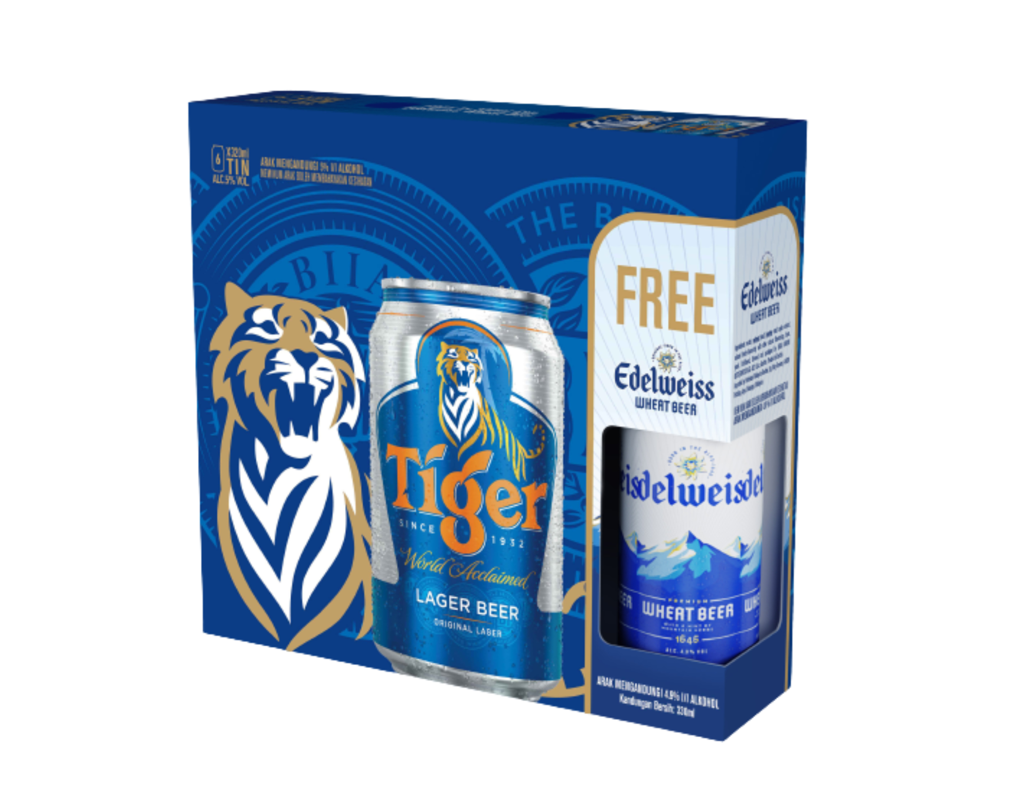 Tiger Beer Can FOC Edelweiss 330ml | myaeon2go