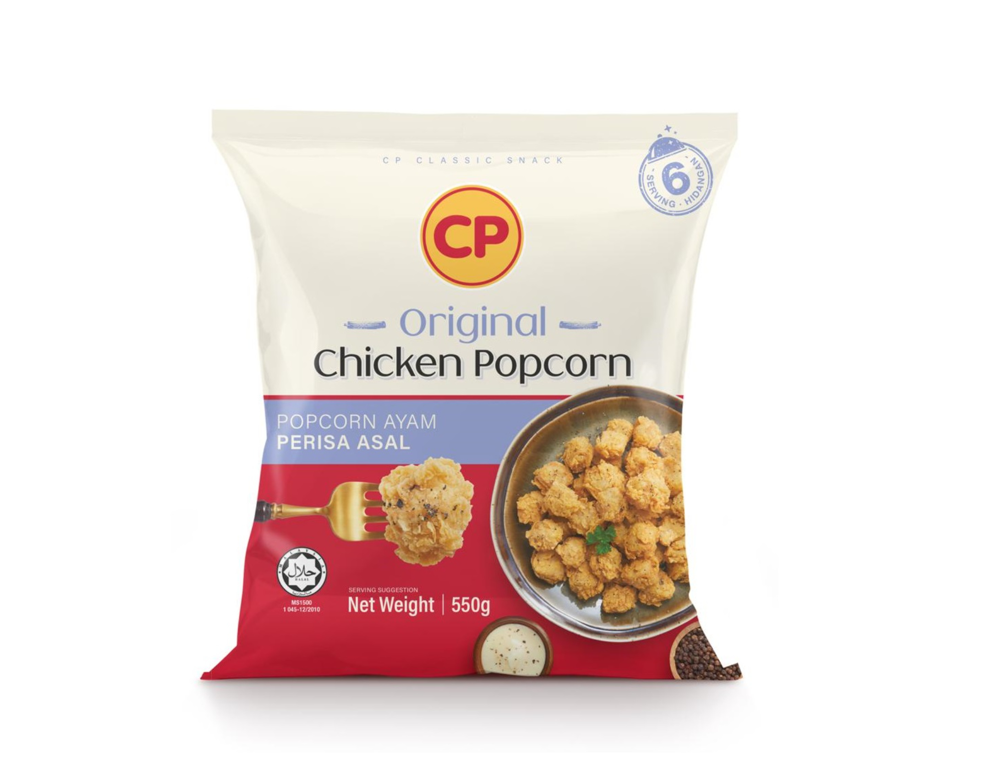 CP Chicken Popcorn Original, 550 g - Crispy Delight