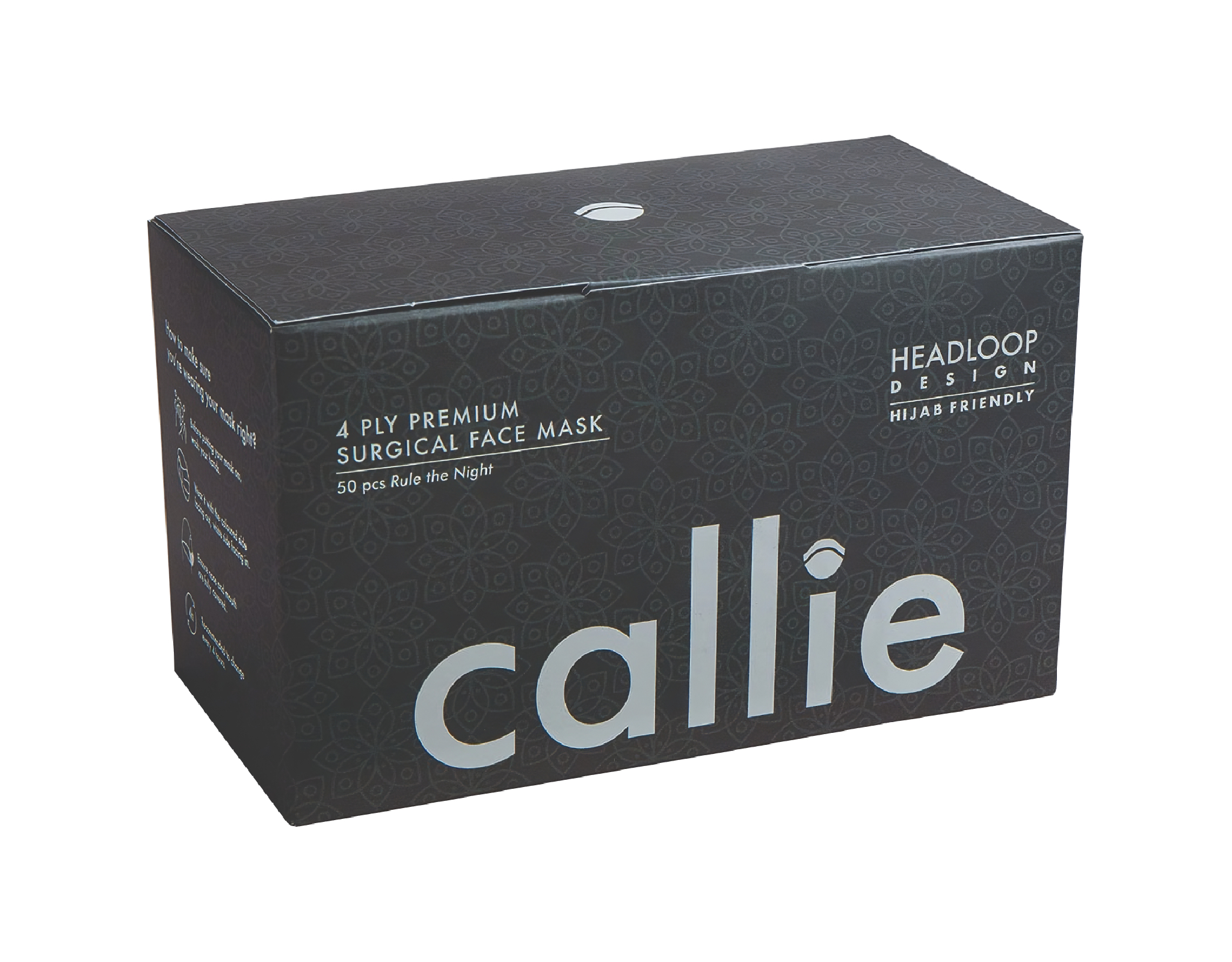 Callie 4 Ply Surgical Mask Hijab (Black) | myaeon2go