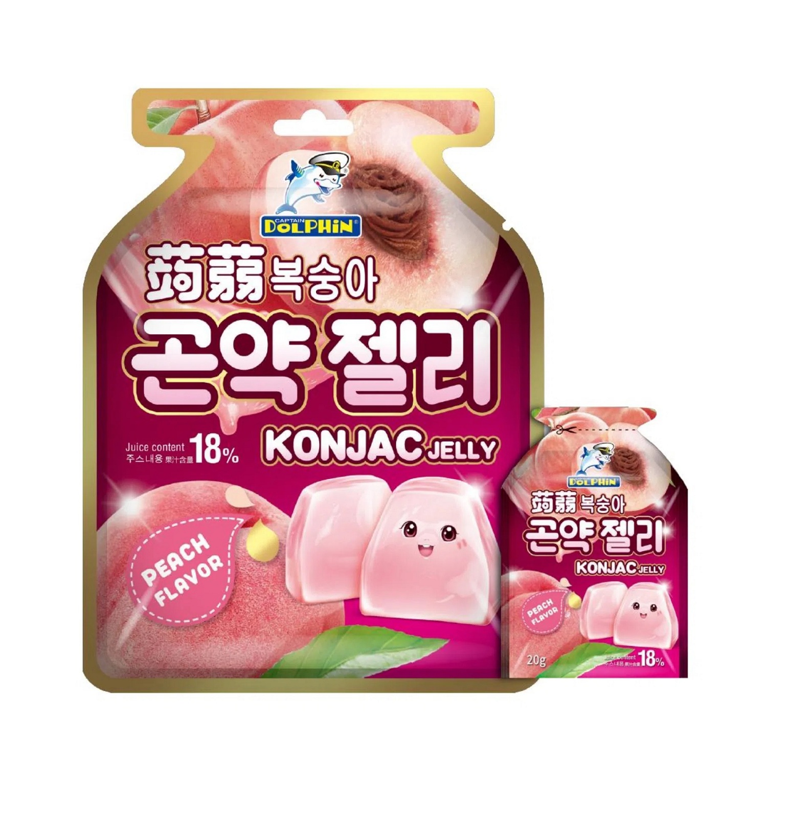 Captain Dolphin Konjac Jelly Peach Flavour | myaeon2go