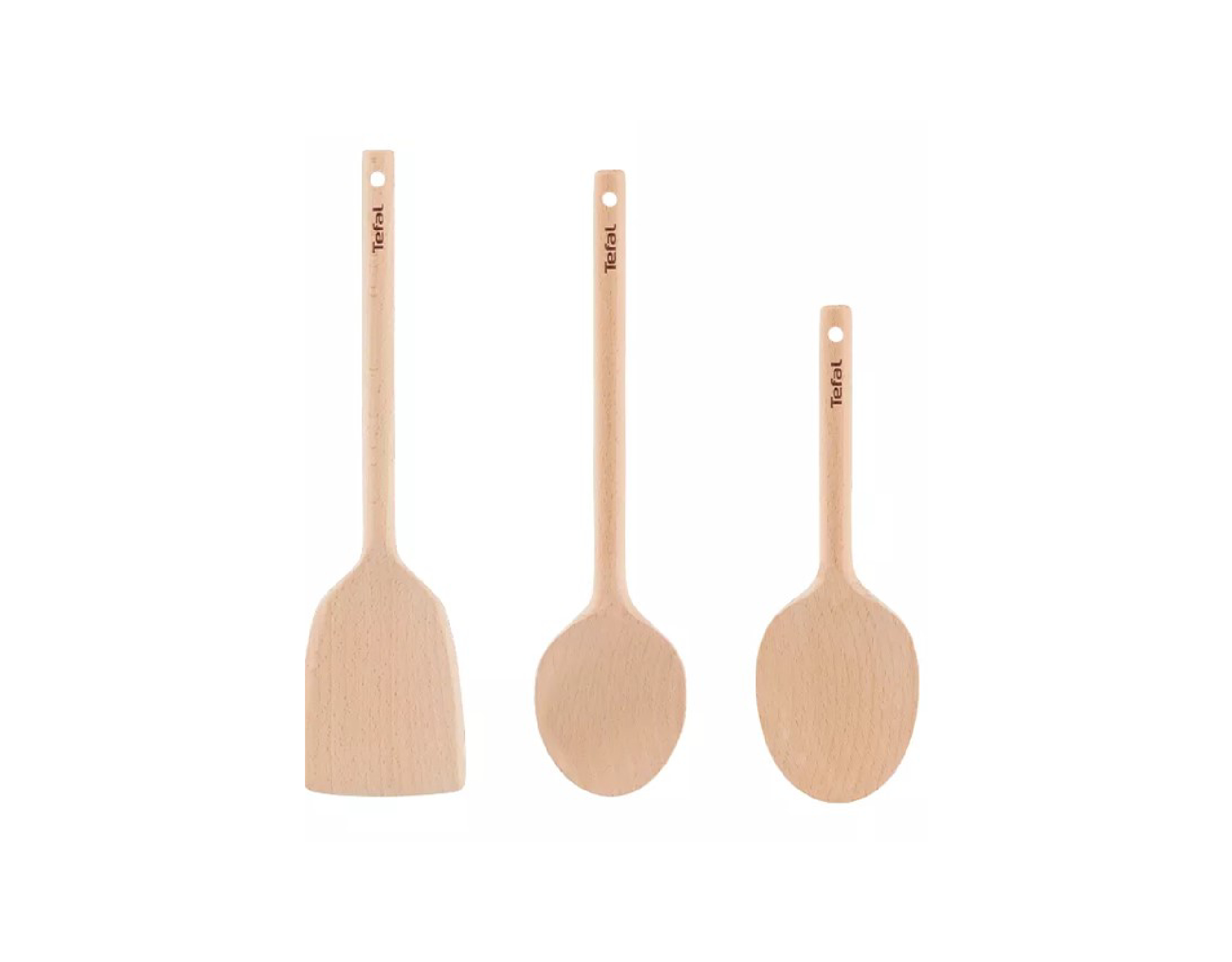 Tefal Natural Wooden Spatula Set 3pcs (K271S3) | myaeon2go