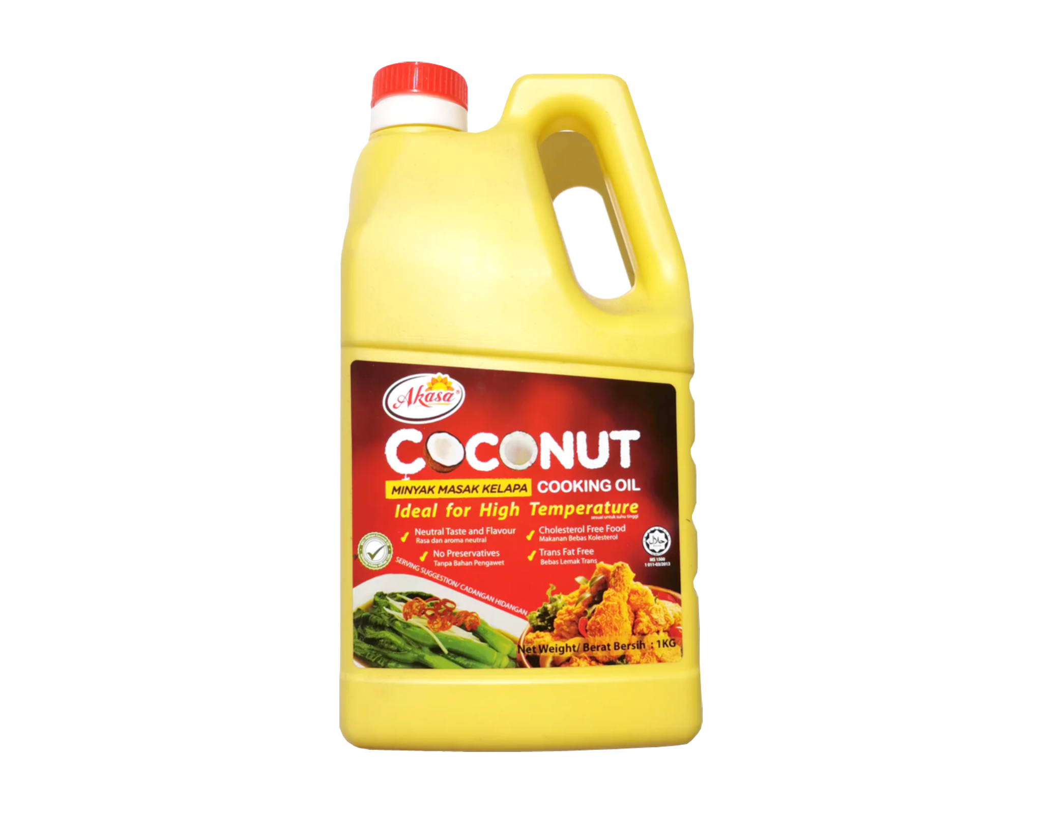 Akasa Coconut Cooking Oil, 1 kg - Neutral Taste